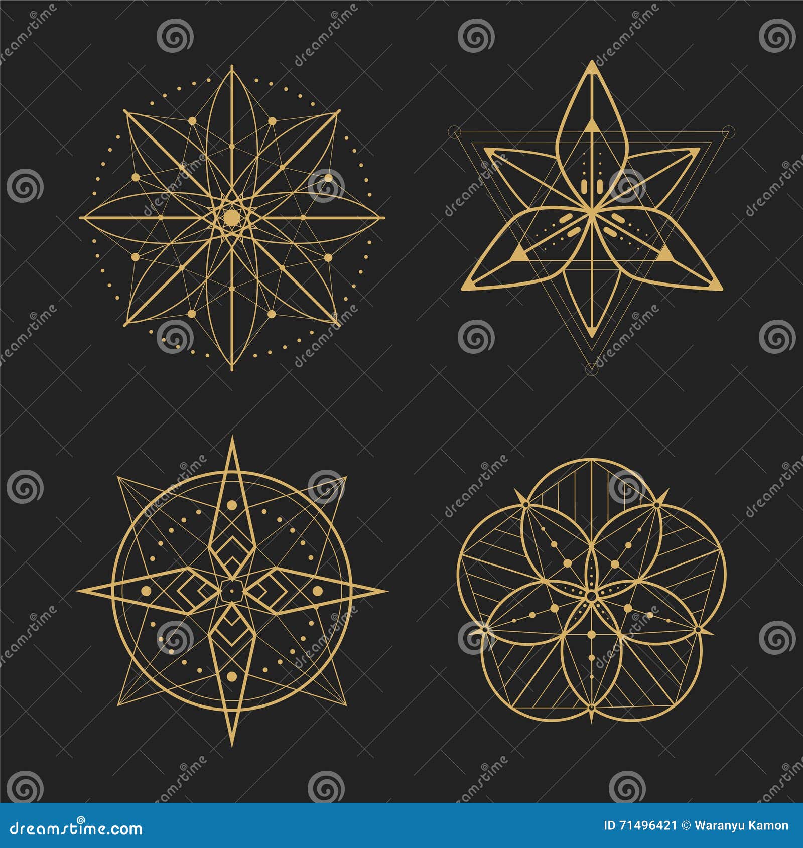 Gold geometry set design stock vector. Illustration of concept - 71496421