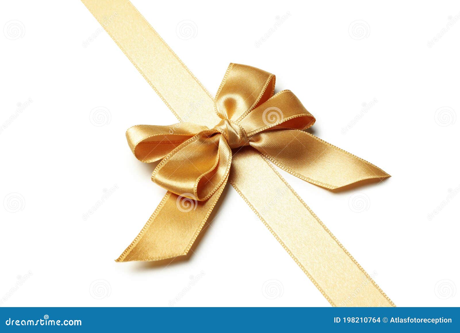 Gold Gift Bow Isolated on White Background Stock Photo - Image of white ...