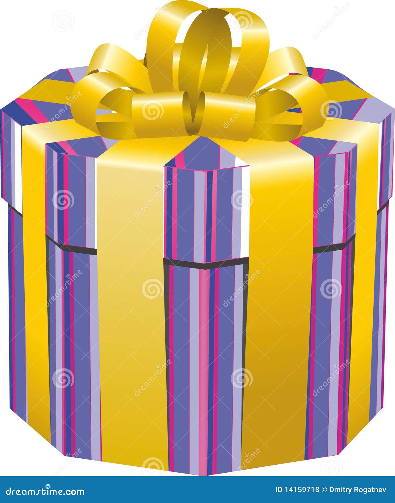 Gold gift box stock vector. Illustration of holiday, present - 14159718