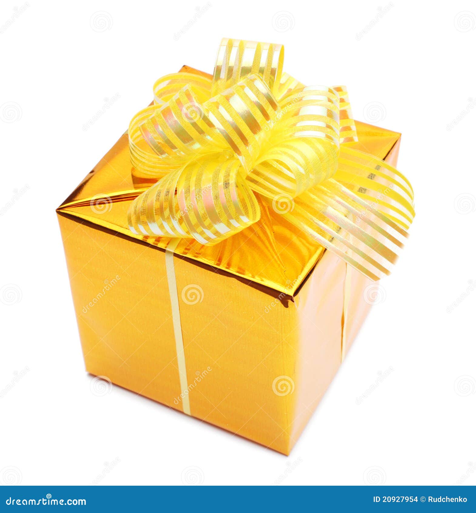 Gold gift box stock photo. Image of occasion, isolated - 20927954