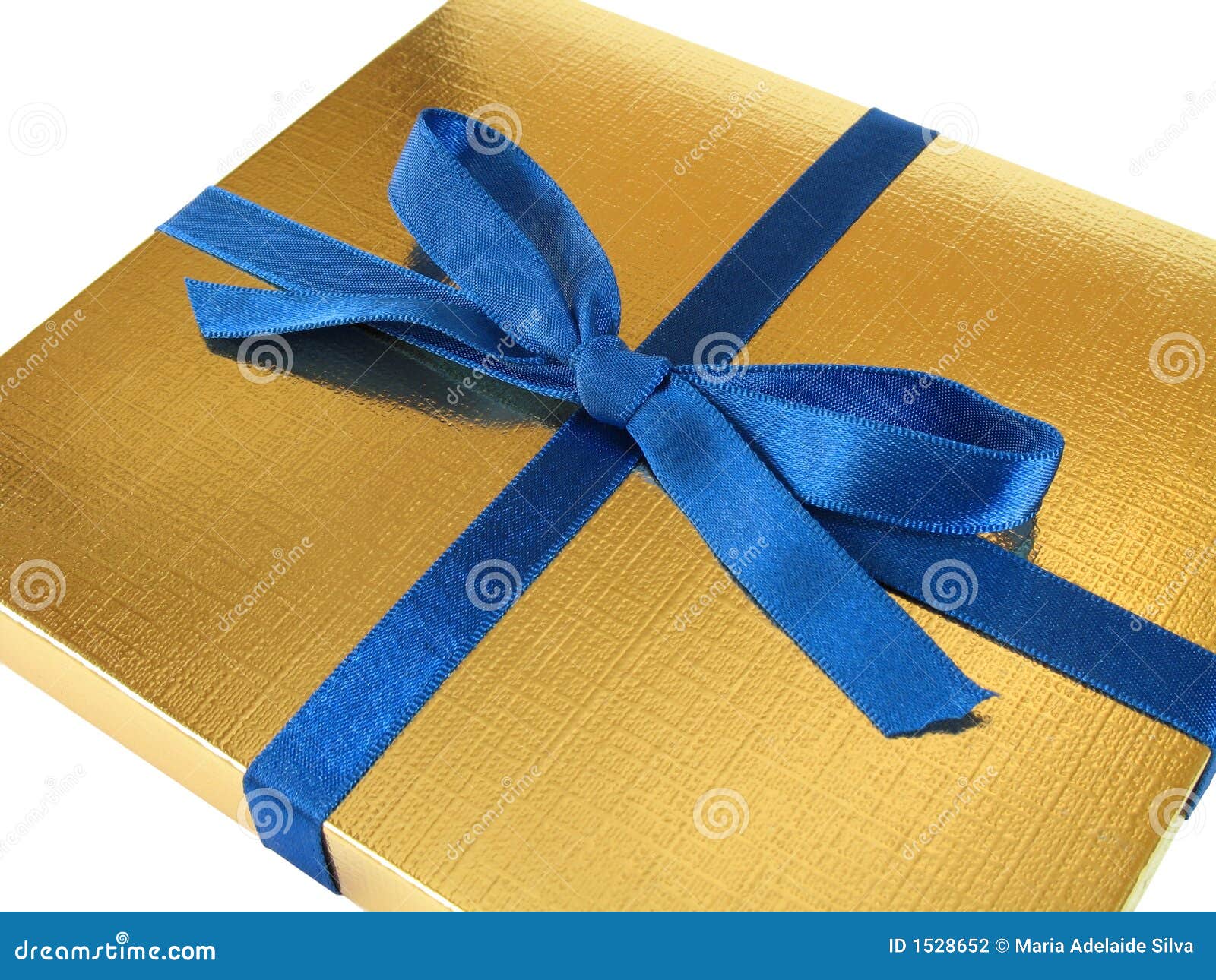 Gold gift box - 3 stock photo. Image of blue, presents - 1528652