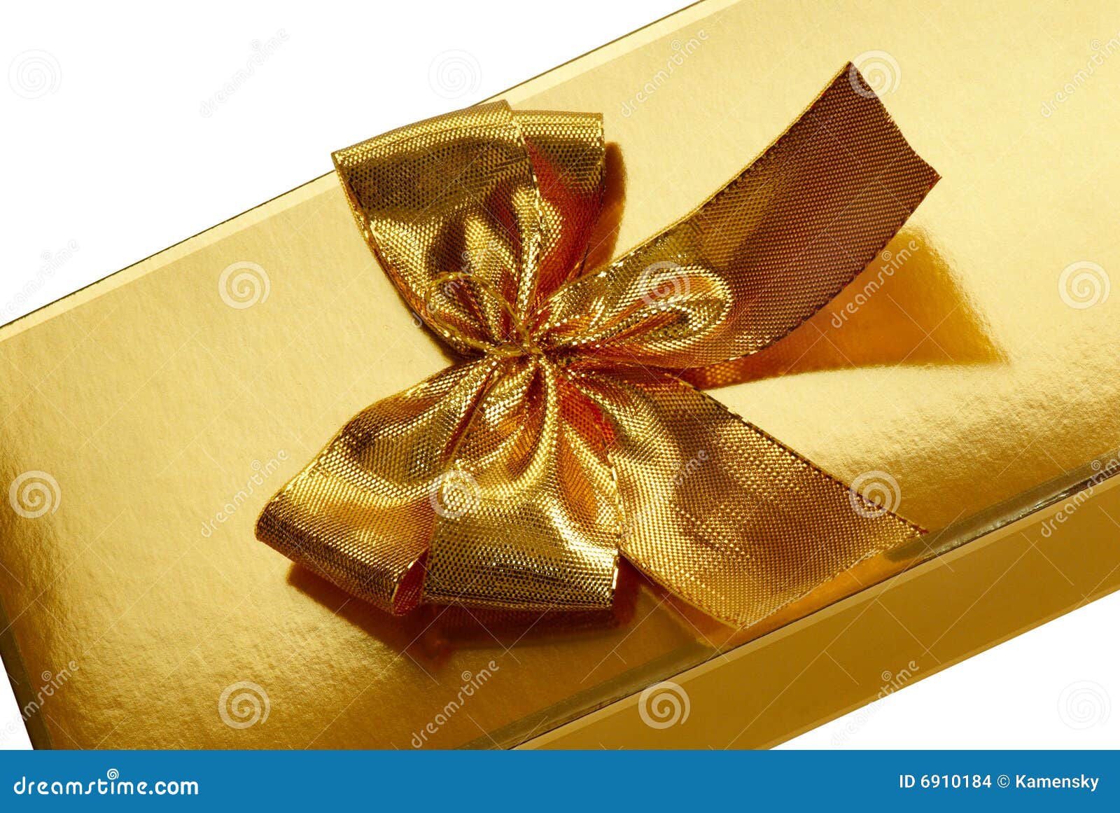 Gold gift box stock photo. Image of ribbon, gift, holiday - 6910184