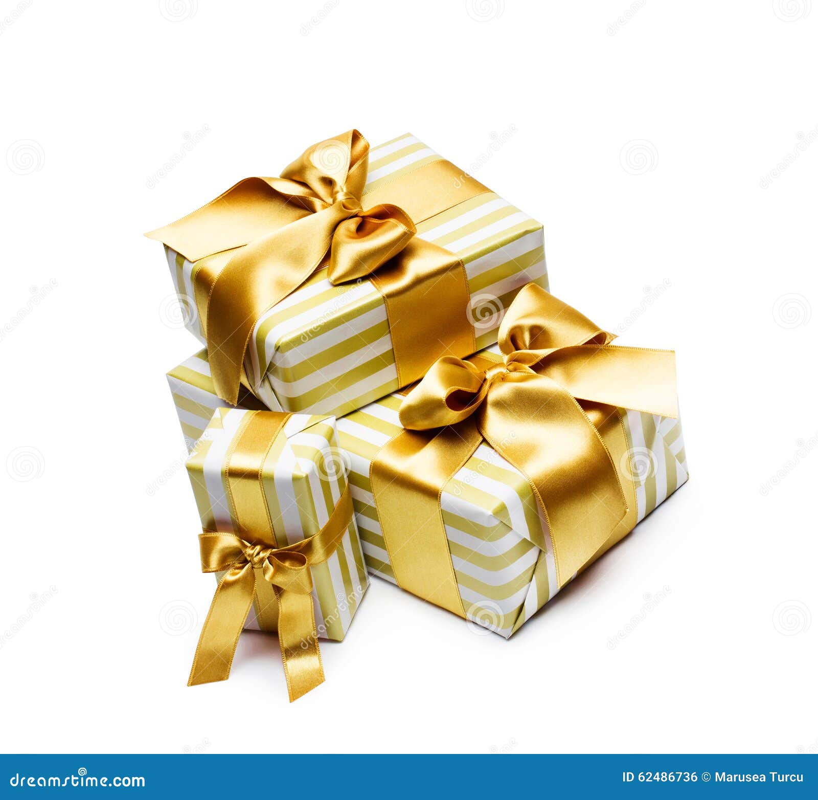 Gold gift boxes stock photo. Image of decoration, heap - 62486736