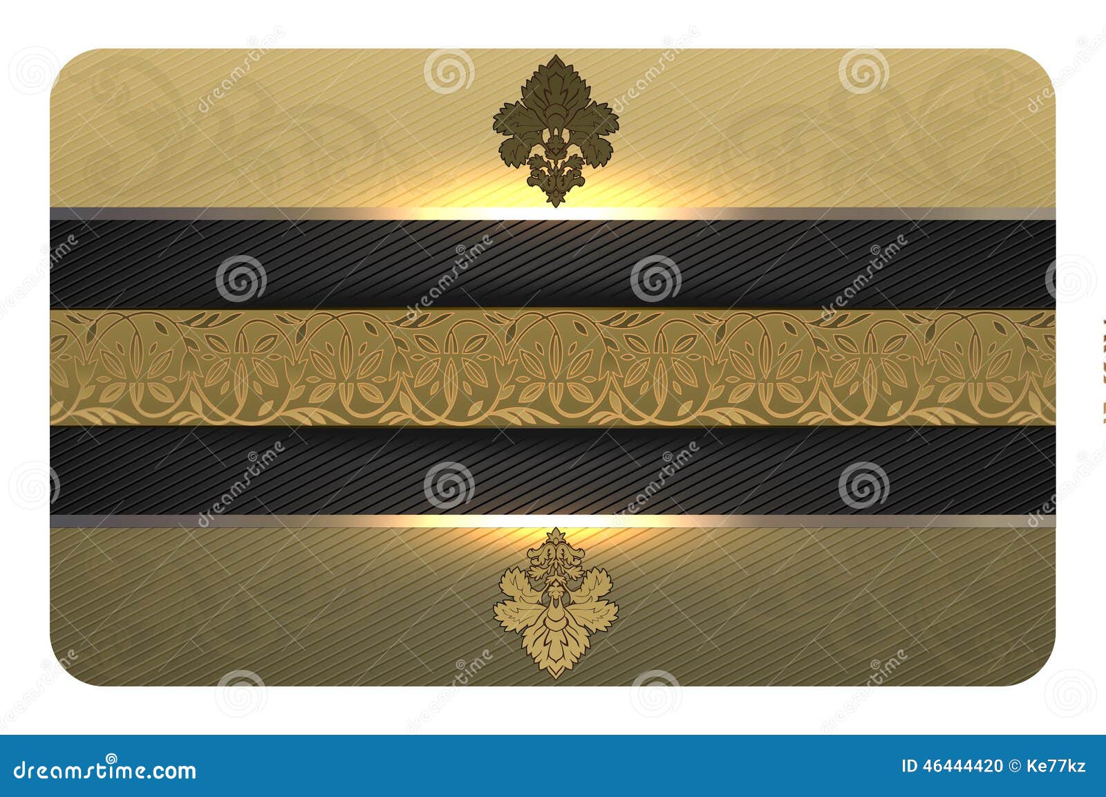 Gold gift card template. stock illustration. Illustration of ornamental ...