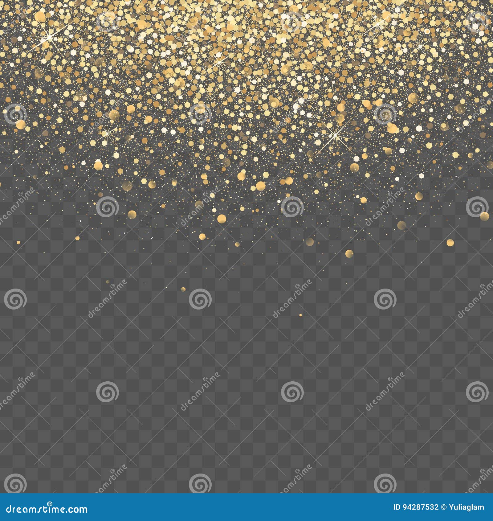 Gold Glitter Background. Star Dust Sparks Transparent Background Stock ...