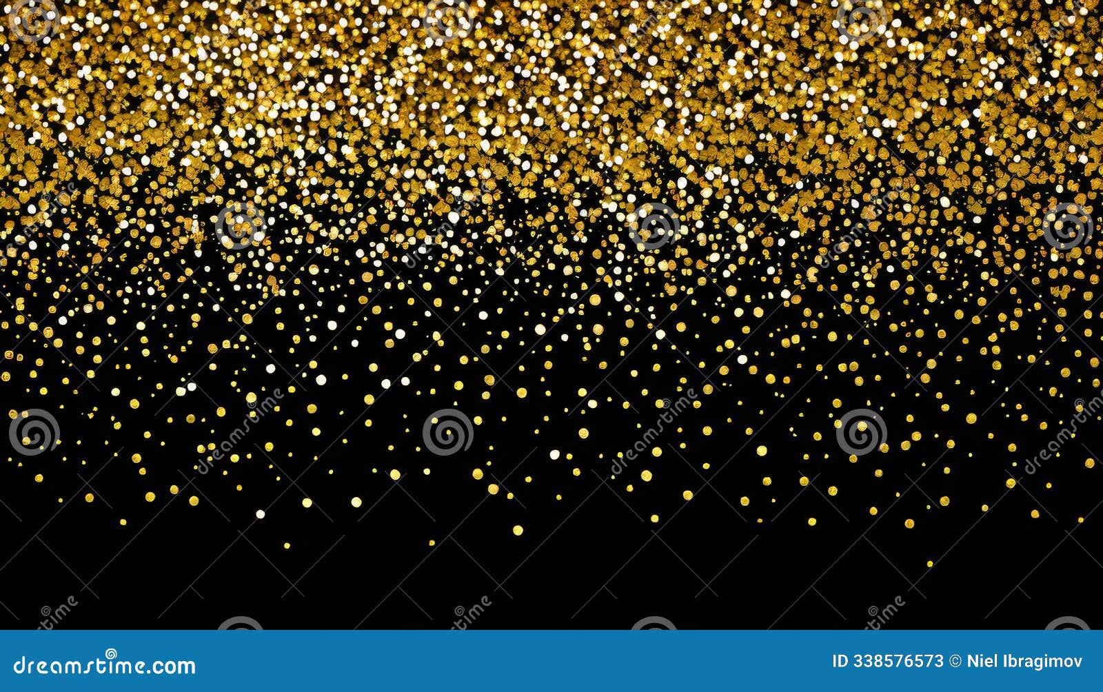 Gold Glitter on Black Background Featuring Sequin Pattern Texture Stock ...