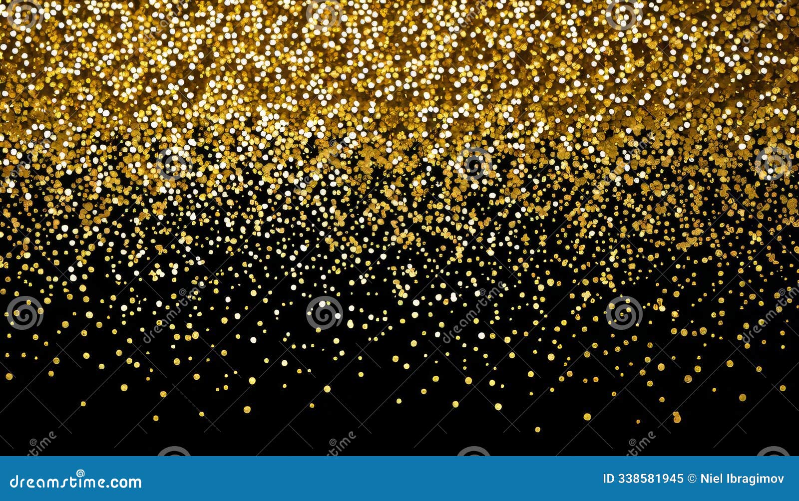 Gold Glitter on Black Background Featuring Sequin Pattern Texture Stock ...