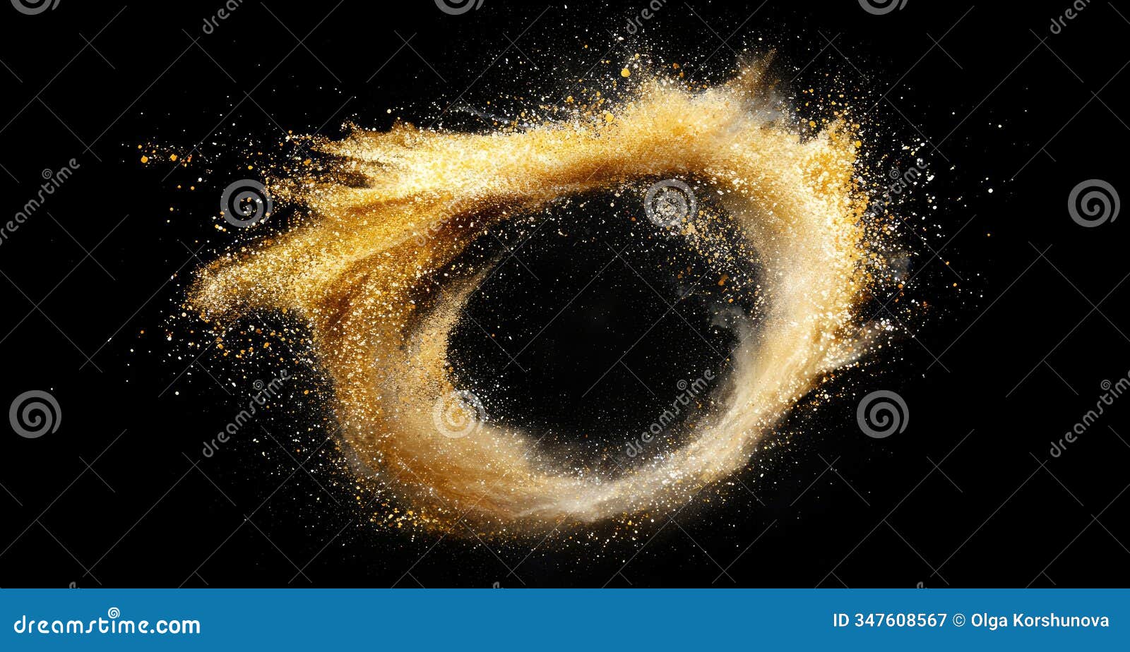 Gold Glitter Dust Sparkles Against a Black Background Stock Image ...