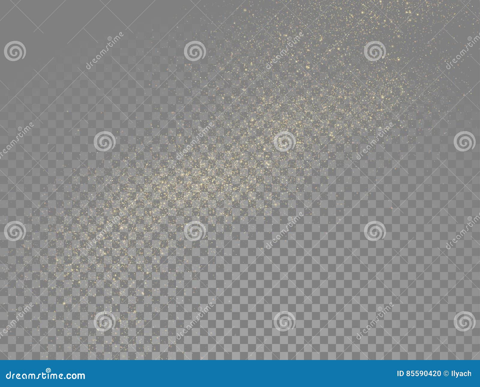 Gold Glitter Dust Trail Vector Transparent Stock Vector - Illustration ...