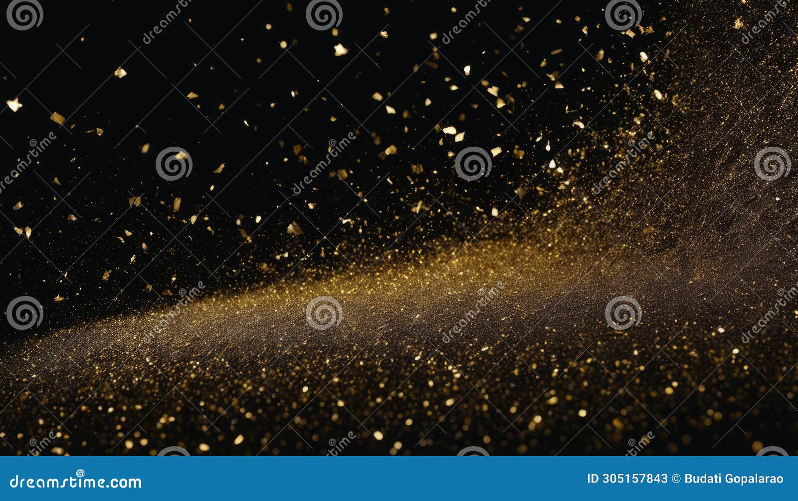 Gold Glitter Falling in the Air Stock Illustration - Illustration of ...