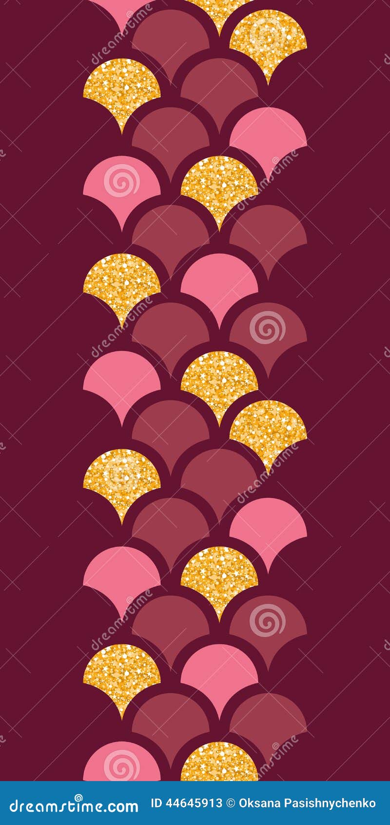 Gold Glitter Fish Scale Vertical Border Seamless Stock Vector ...