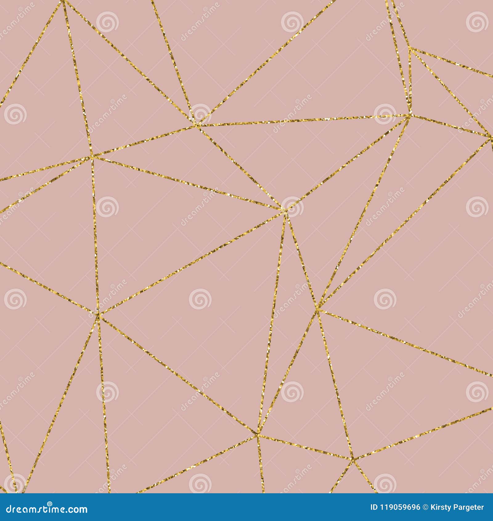 Gold Glitter Geometric Pattern on Rose Gold Background Stock Vector ...