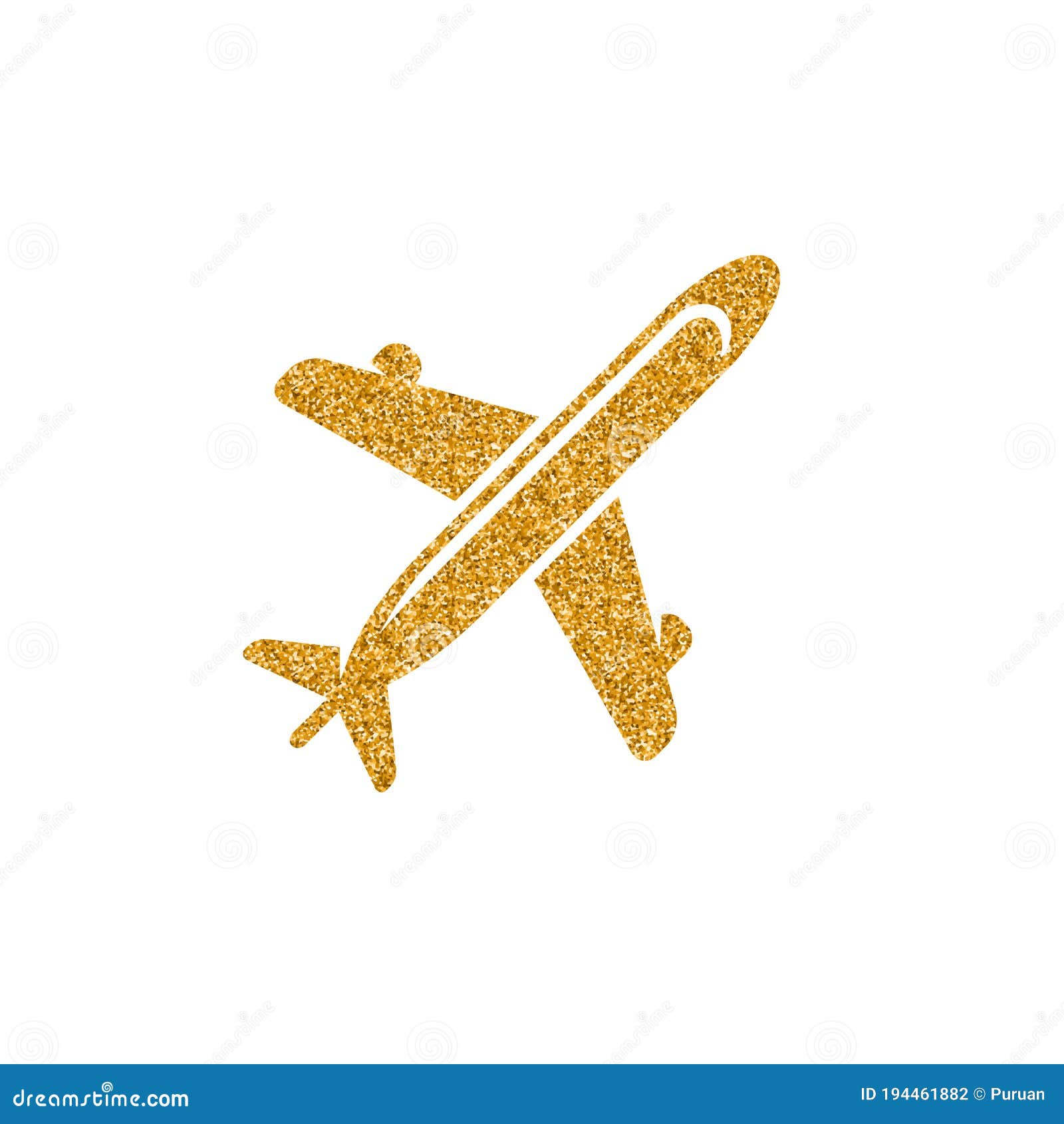 Gold Glitter Icon - Airplane Stock Vector - Illustration of particle ...