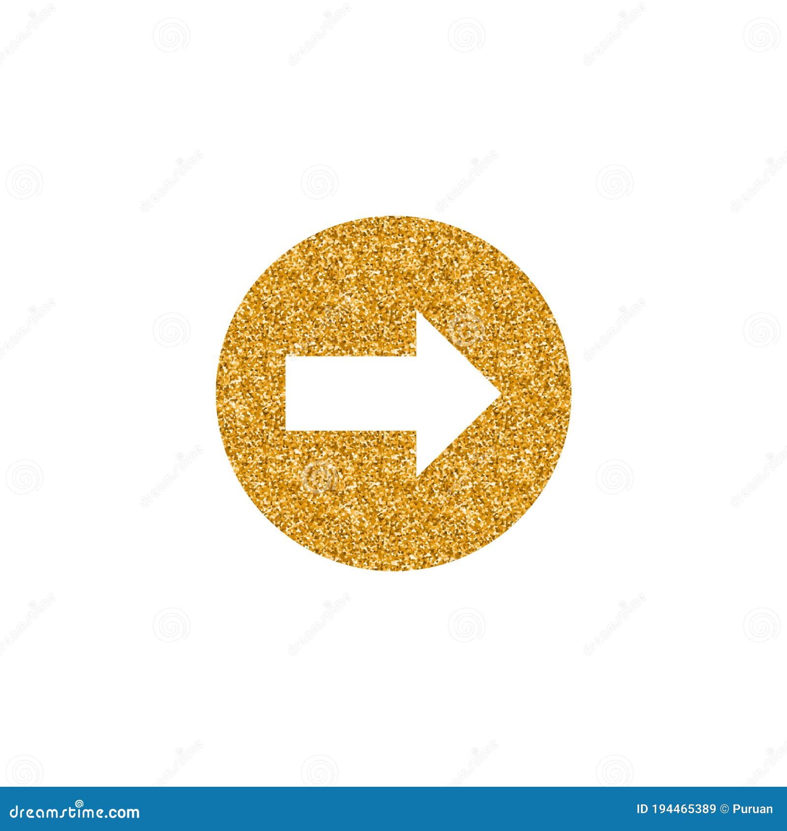 Gold Glitter Icon - Arrow stock vector. Illustration of shimmer - 194465389