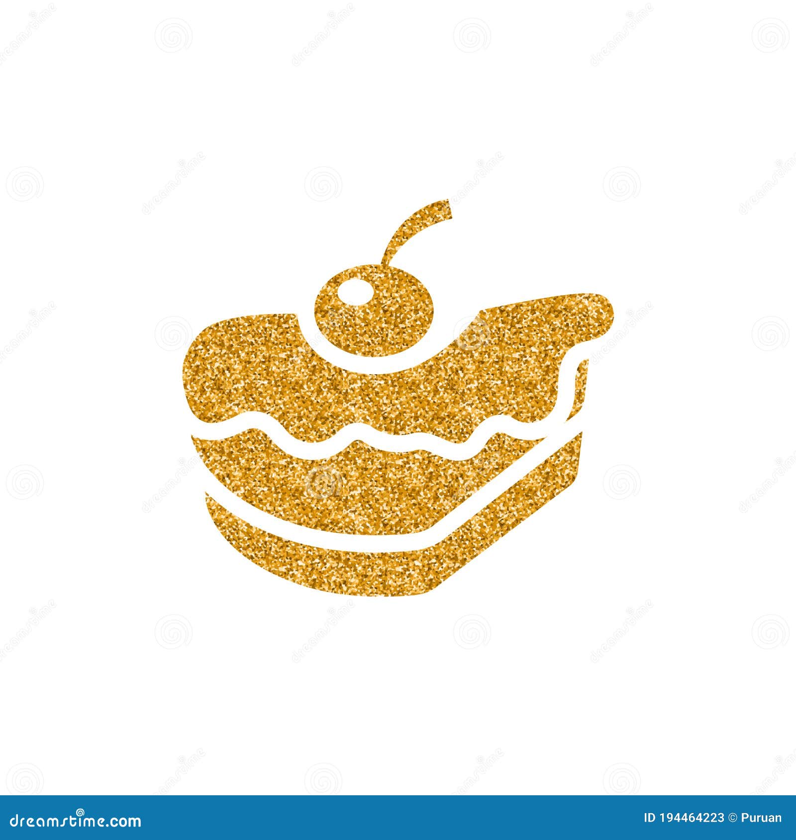 Gold Glitter Icon - Cake stock vector. Illustration of cake - 194464223