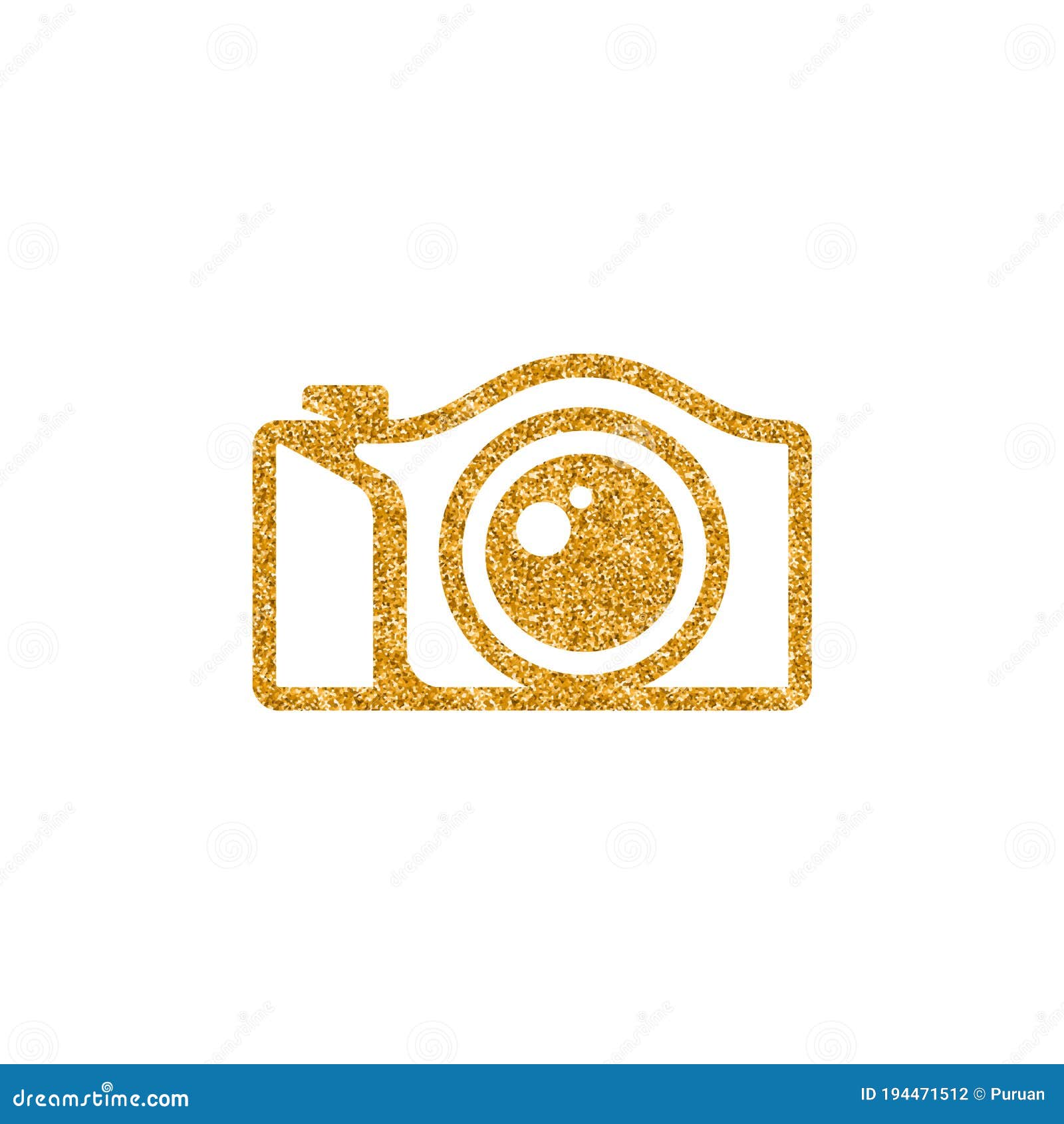 Gold Glitter Icon - Camera stock vector. Illustration of device - 194471512