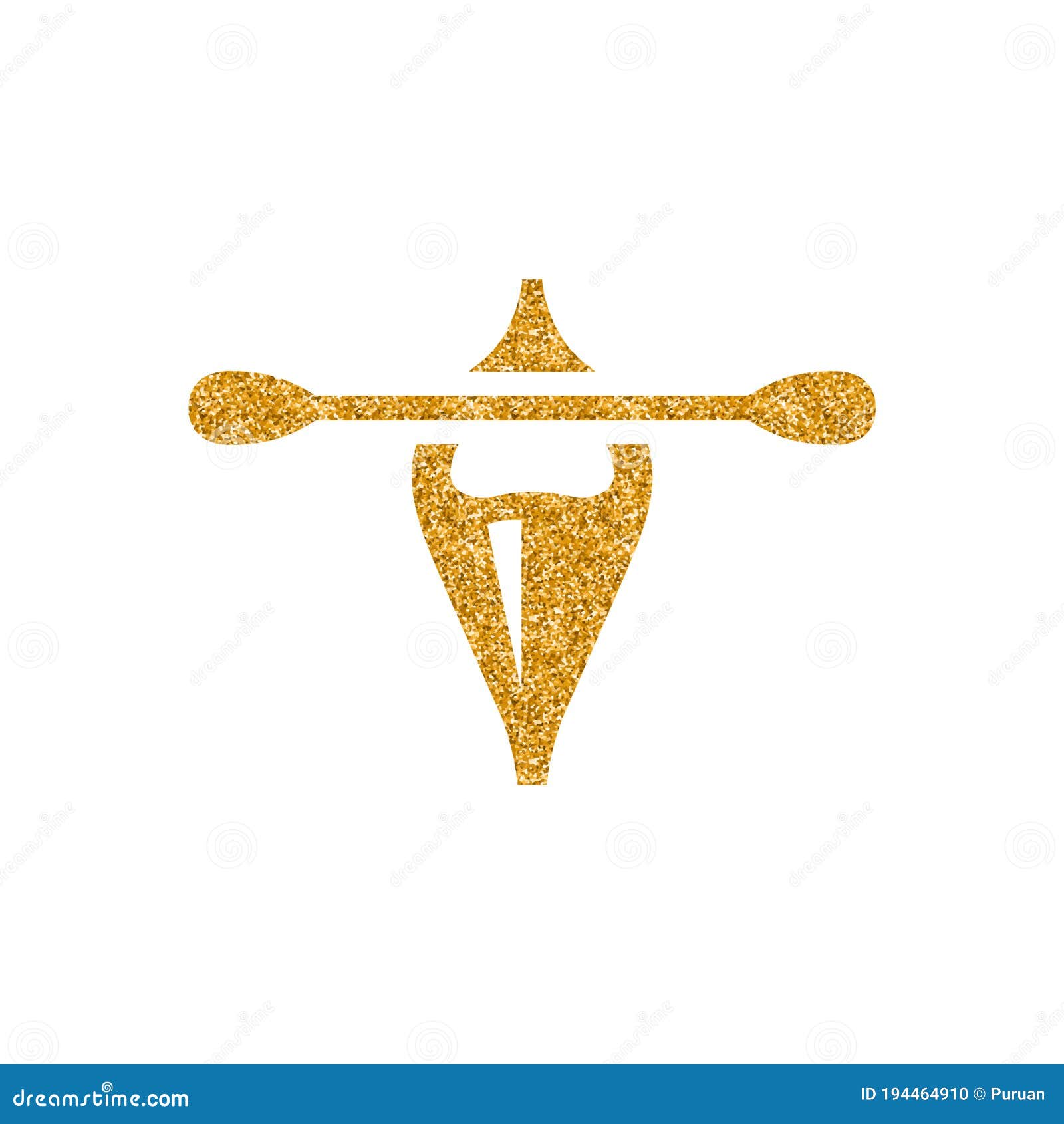 Gold Glitter Icon - Canoe stock vector. Illustration of athlete - 194464910