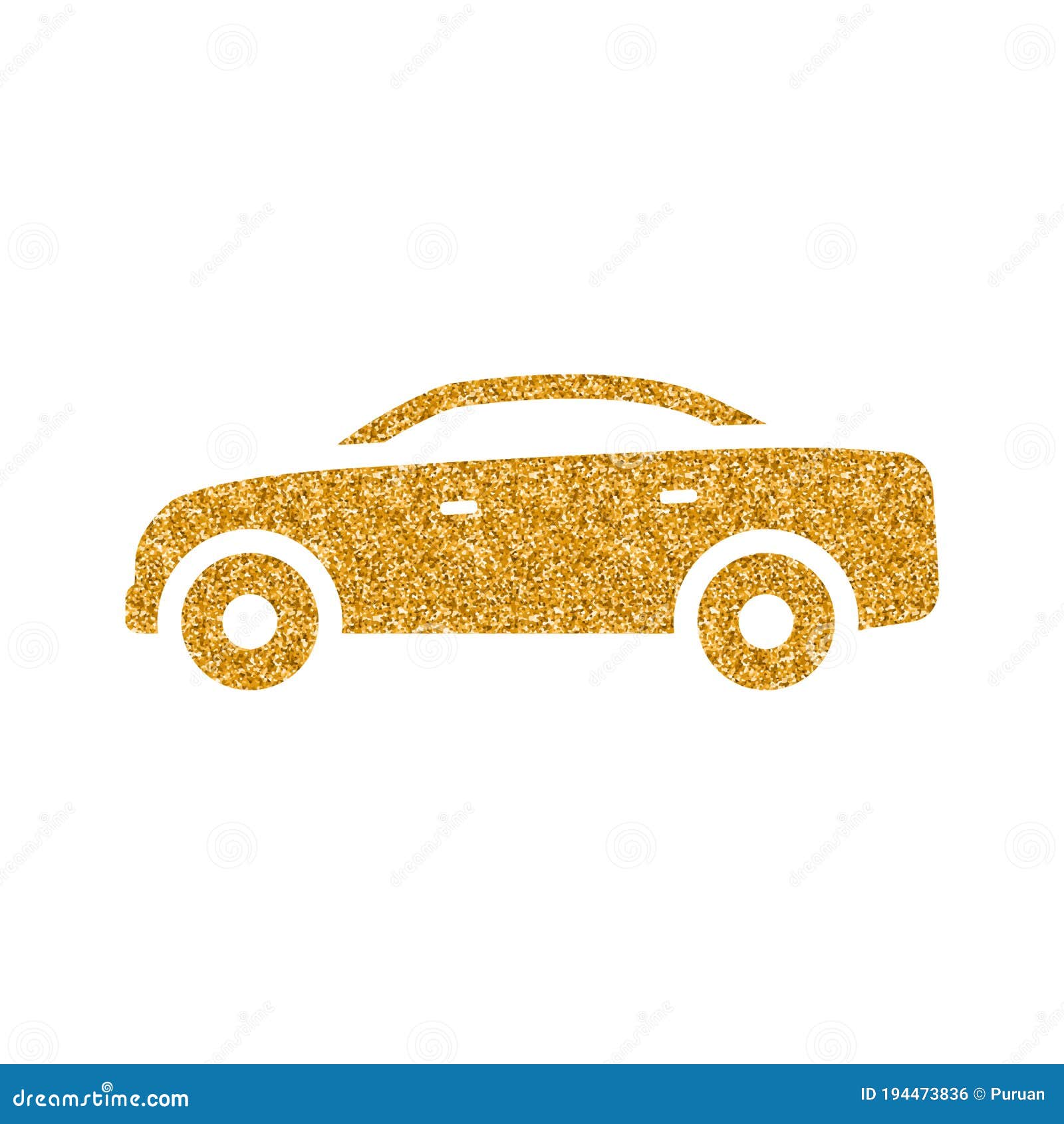 Gold Glitter Icon - Car stock vector. Illustration of pictogram - 194473836