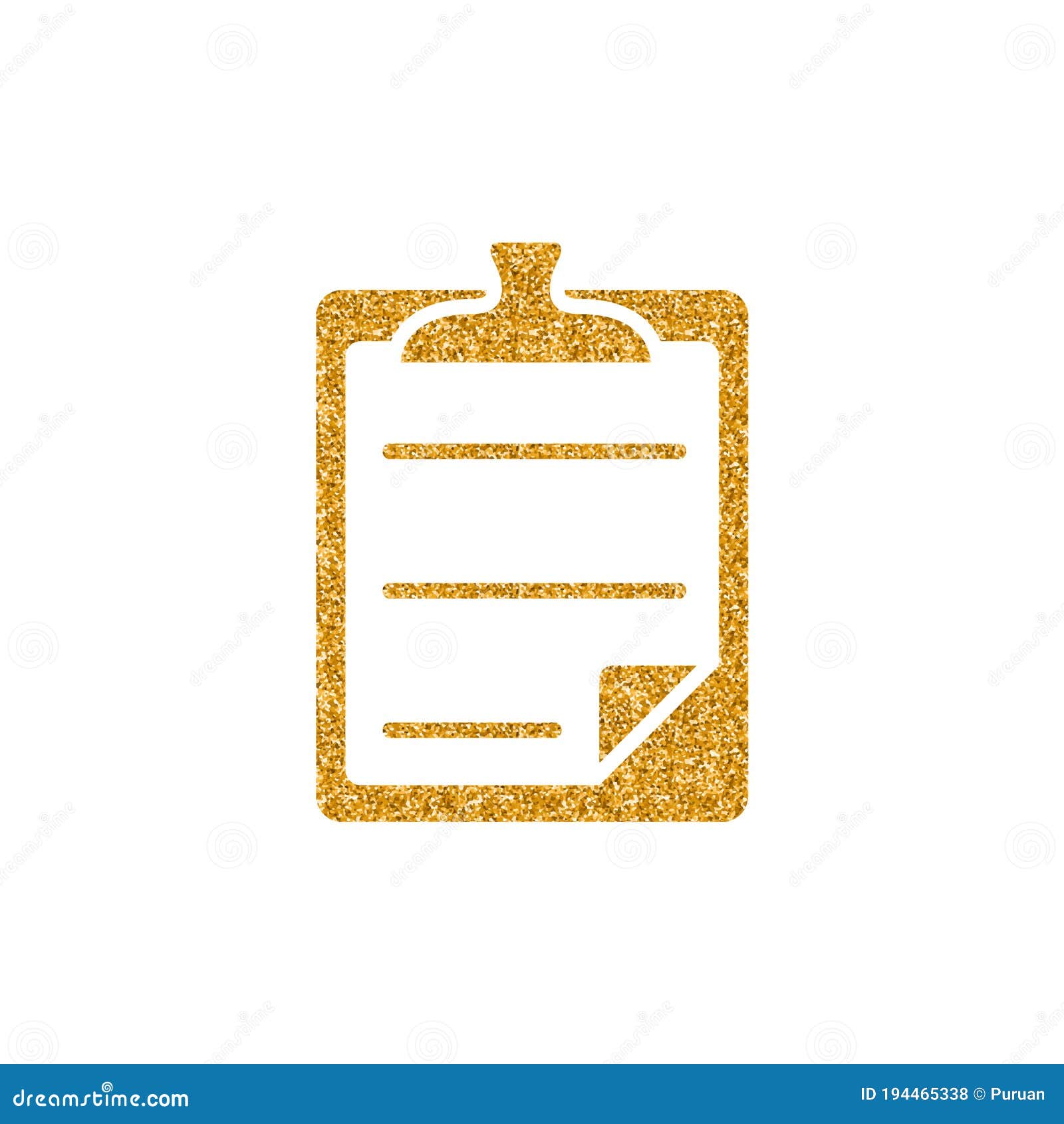 Gold Glitter Icon - Checklist Stock Vector - Illustration of report ...