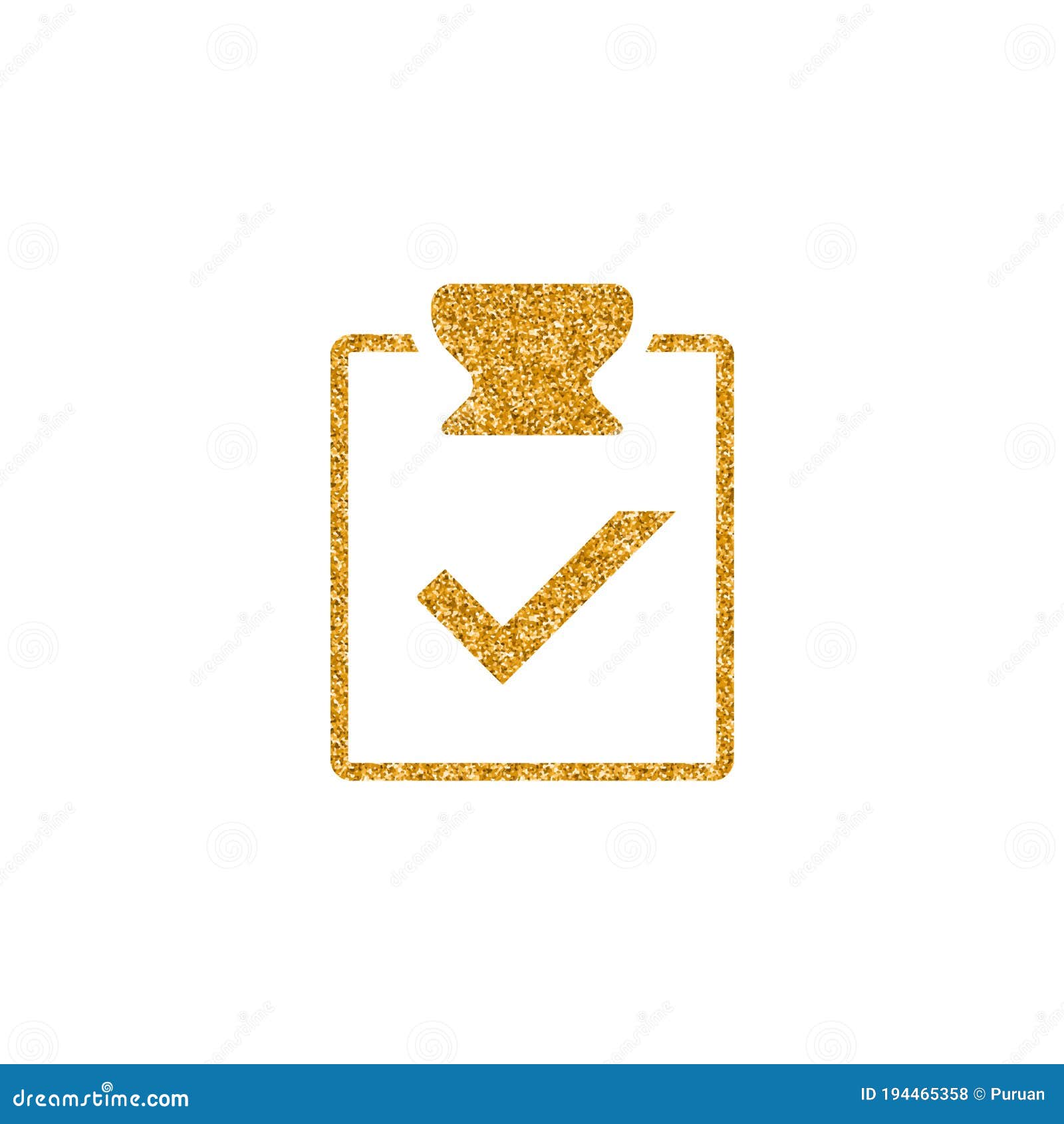Gold Glitter Icon - Checklist Stock Vector - Illustration of check ...