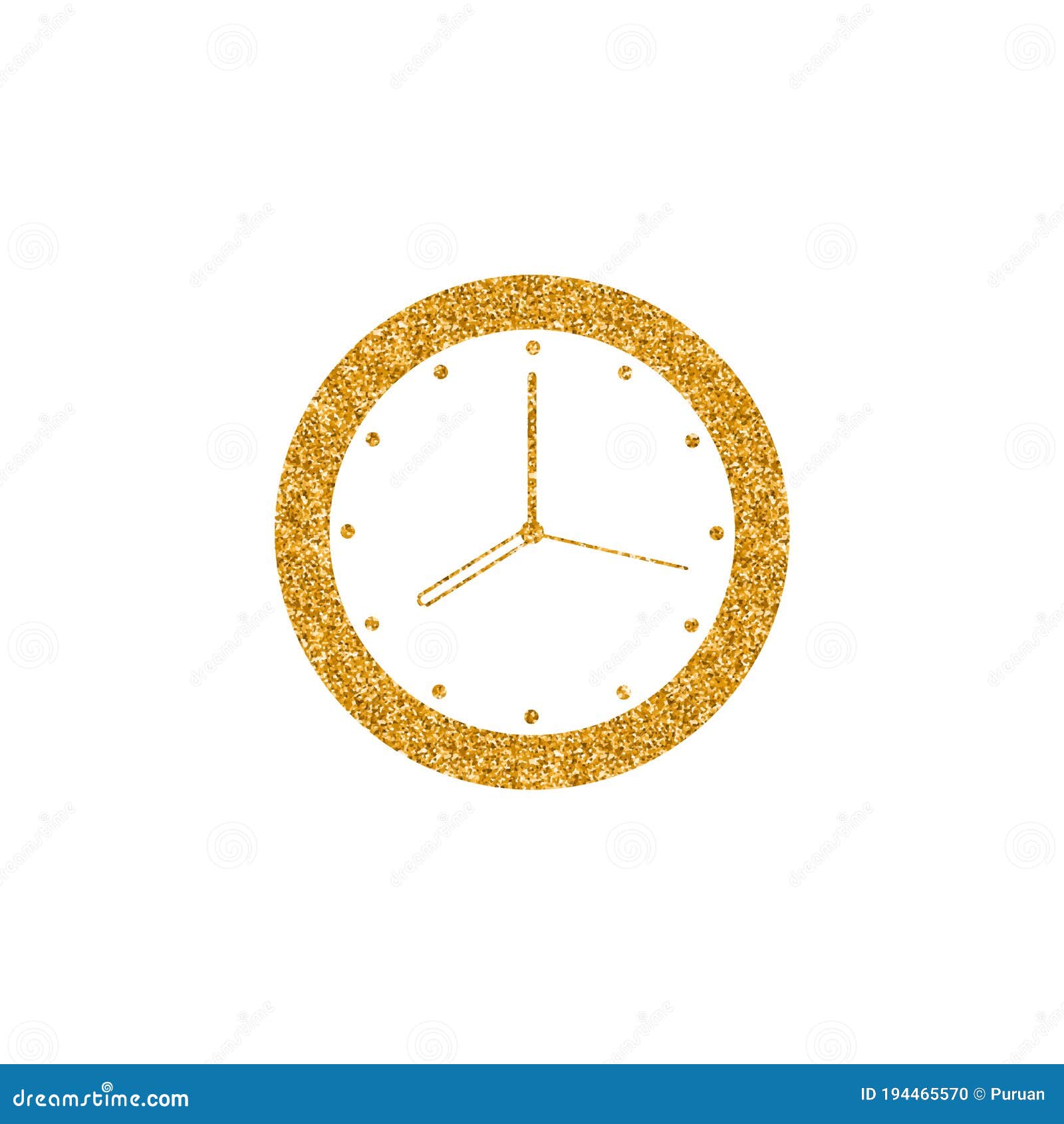 Gold Glitter Icon - Clock stock vector. Illustration of interval ...