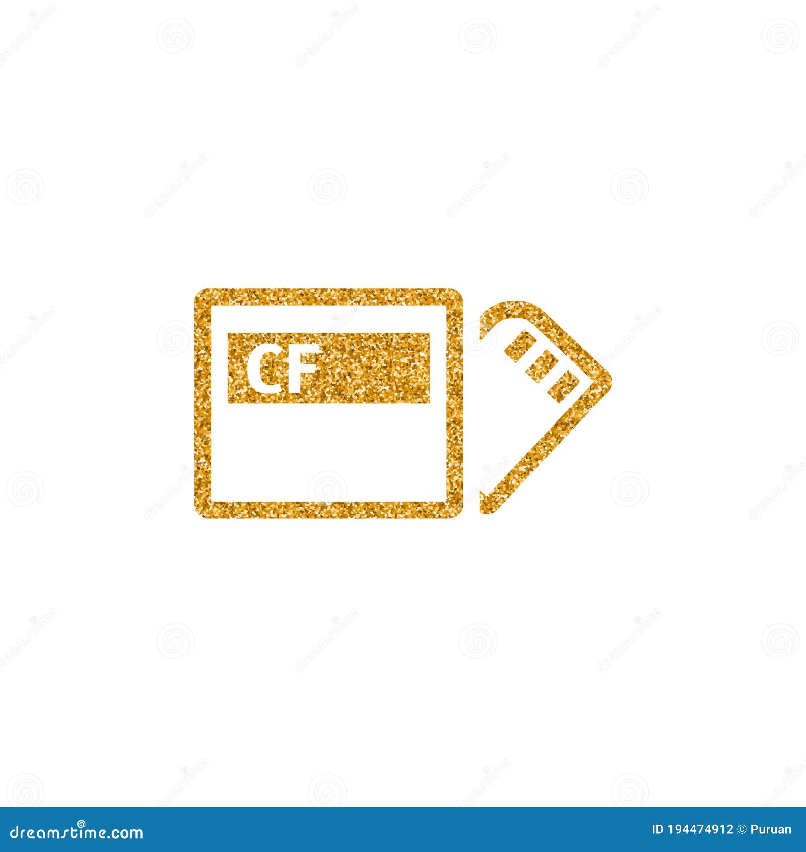 Gold Glitter Icon - Compact Flash Card Stock Vector - Illustration of ...