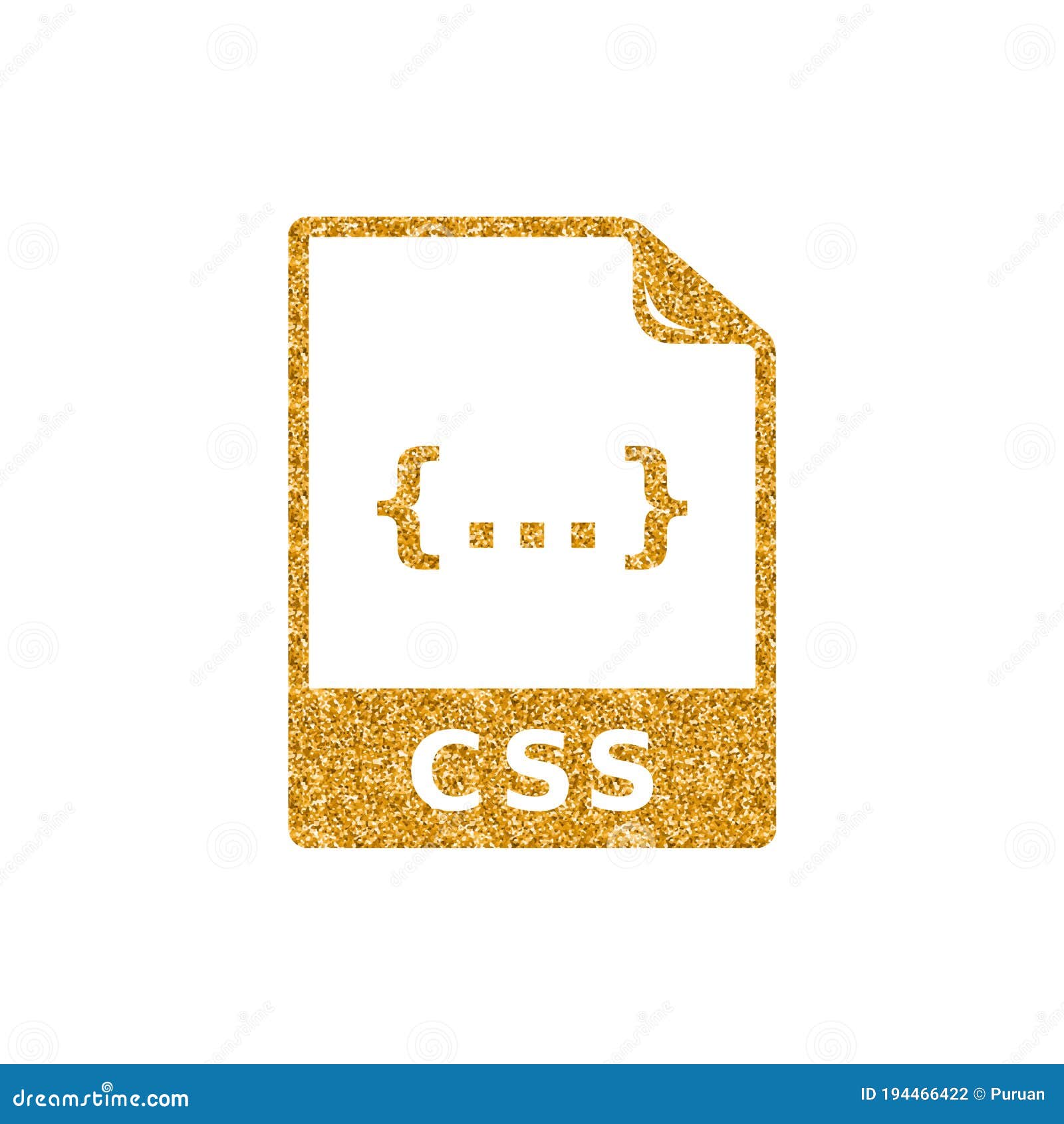 Gold Glitter Icon - CSS File Format Stock Vector - Illustration of ...