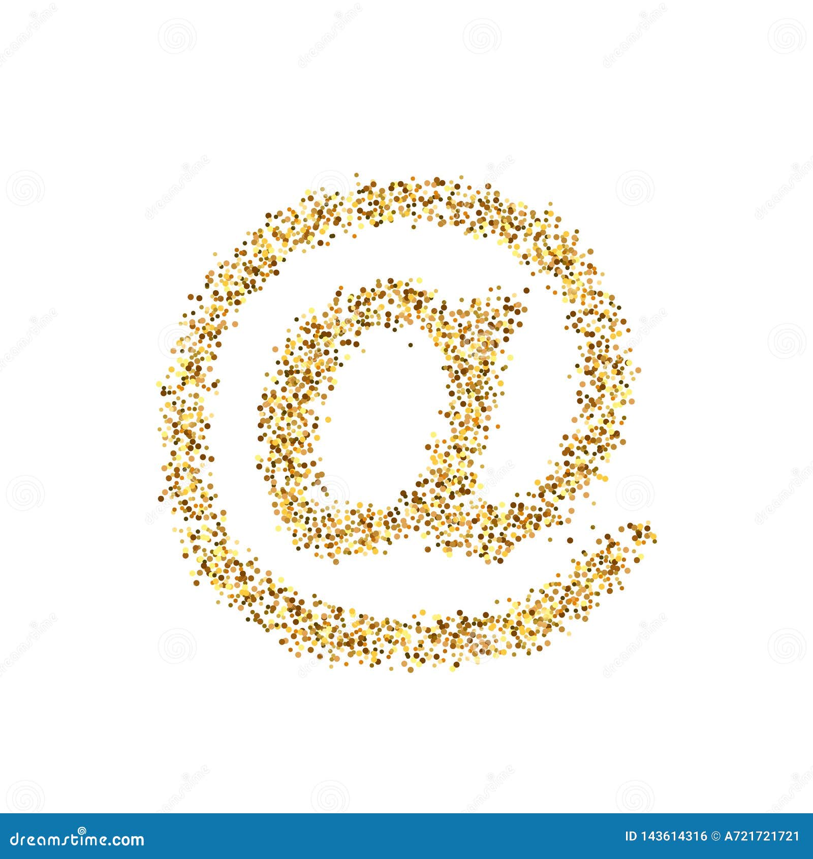 Gold Glitter Icon of E-mail Isolated on Background. Art Creative ...