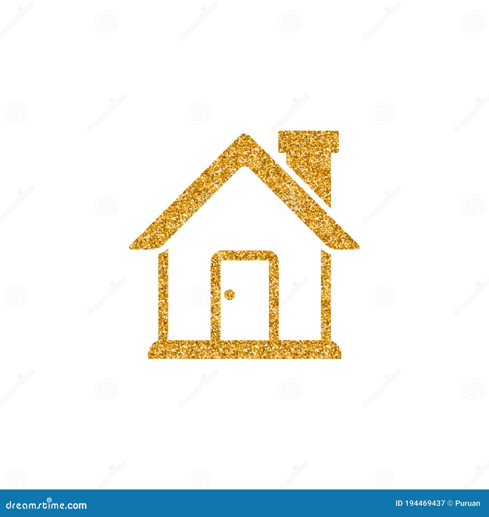 Gold Glitter Icon - Home stock vector. Illustration of home - 194469437