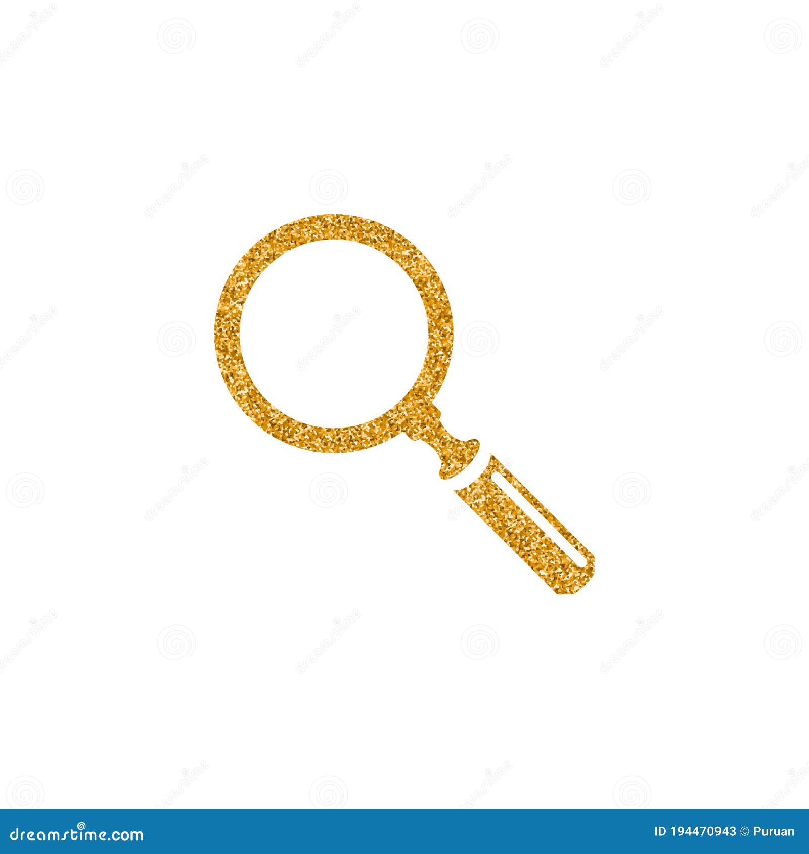 Gold Glitter Icon - Magnifier Stock Vector - Illustration of design ...