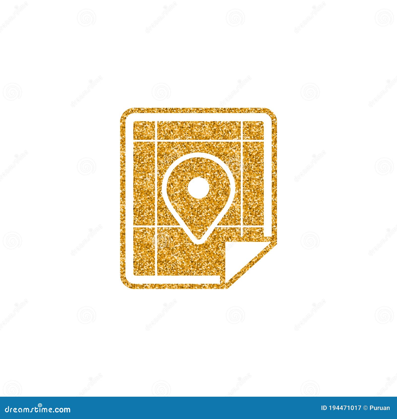 Gold Glitter Icon - Map stock vector. Illustration of travel - 194471017