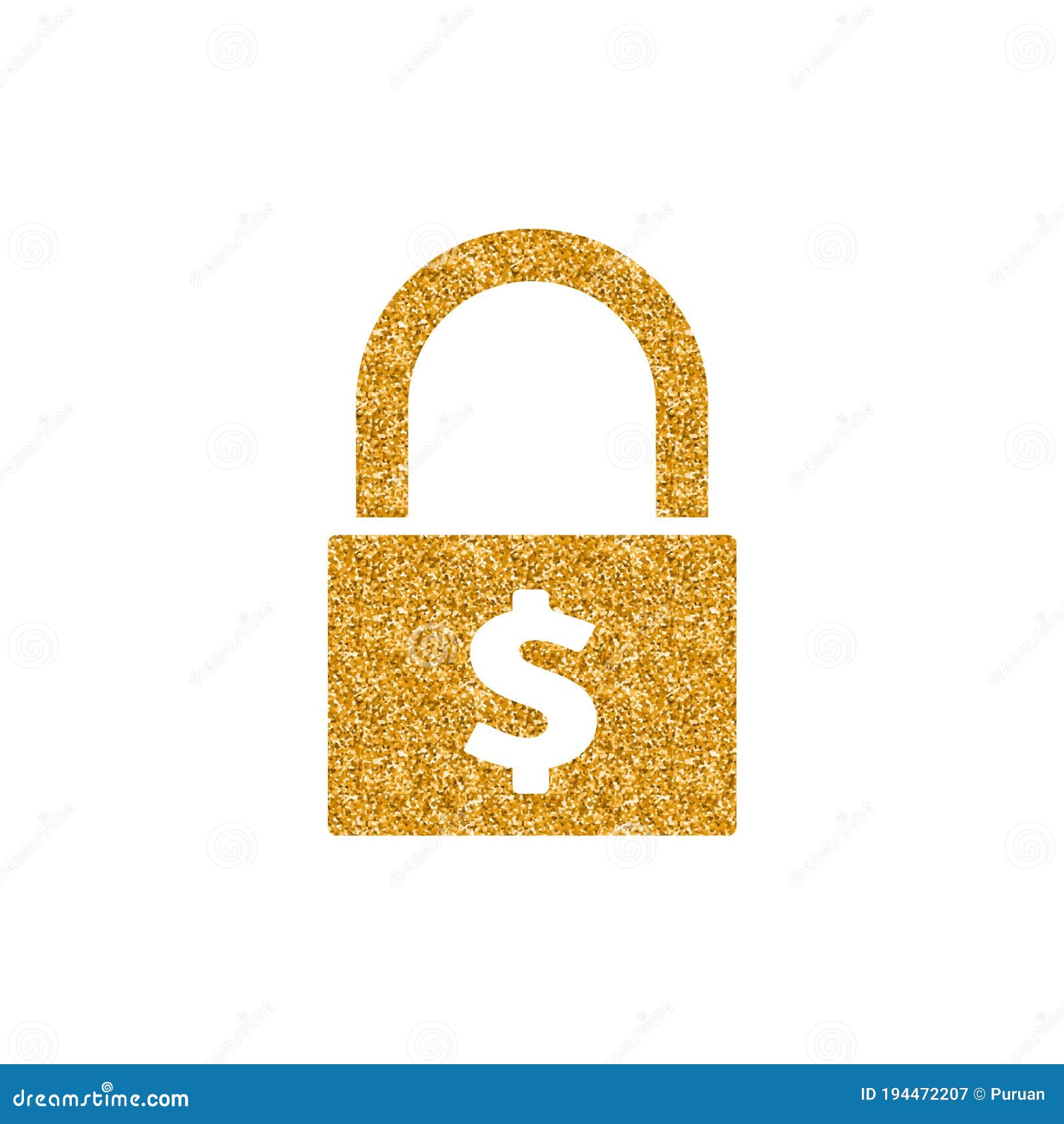 Gold Glitter Icon - Padlock Stock Vector - Illustration of idea ...
