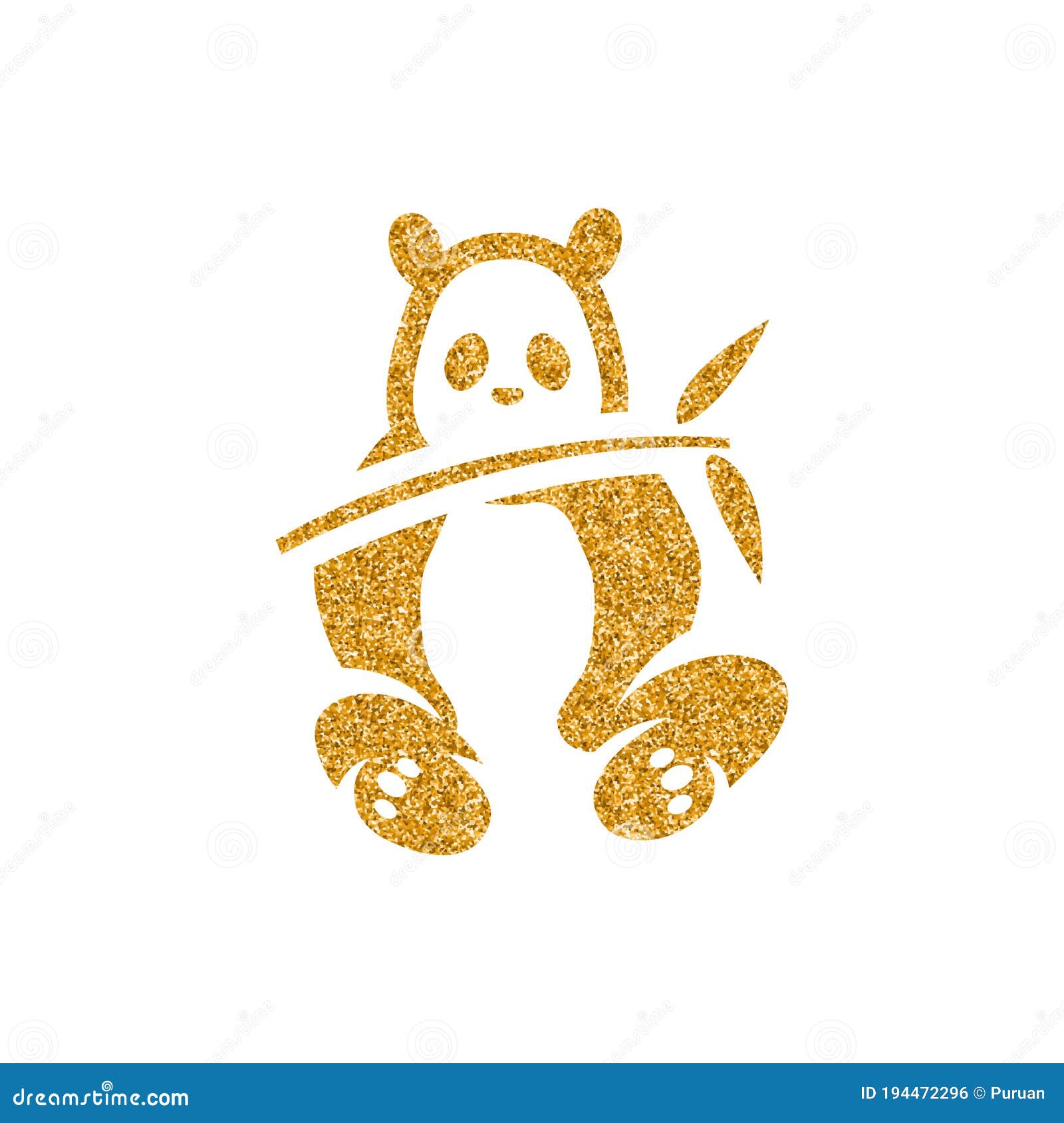 Gold Glitter Icon - Panda stock vector. Illustration of gold - 194472296