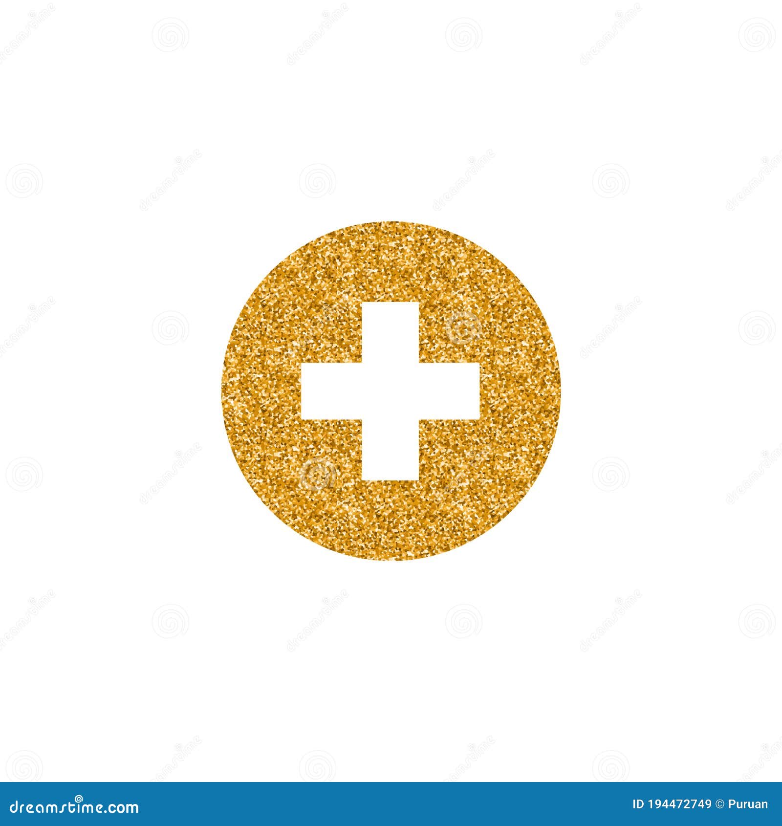 Gold Glitter Icon - Plus Sign Stock Vector - Illustration of technology ...