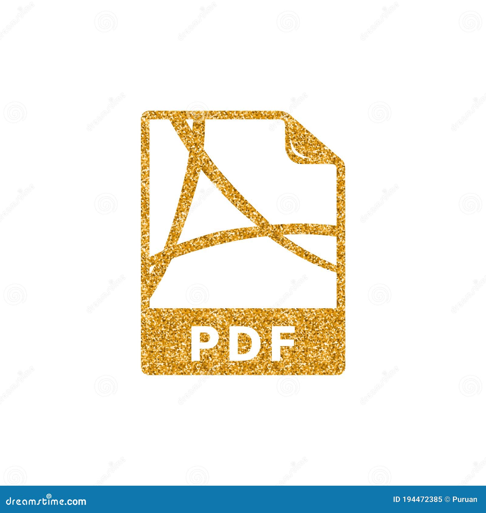 Gold Glitter Icon - Portable Document File Format Stock Vector ...