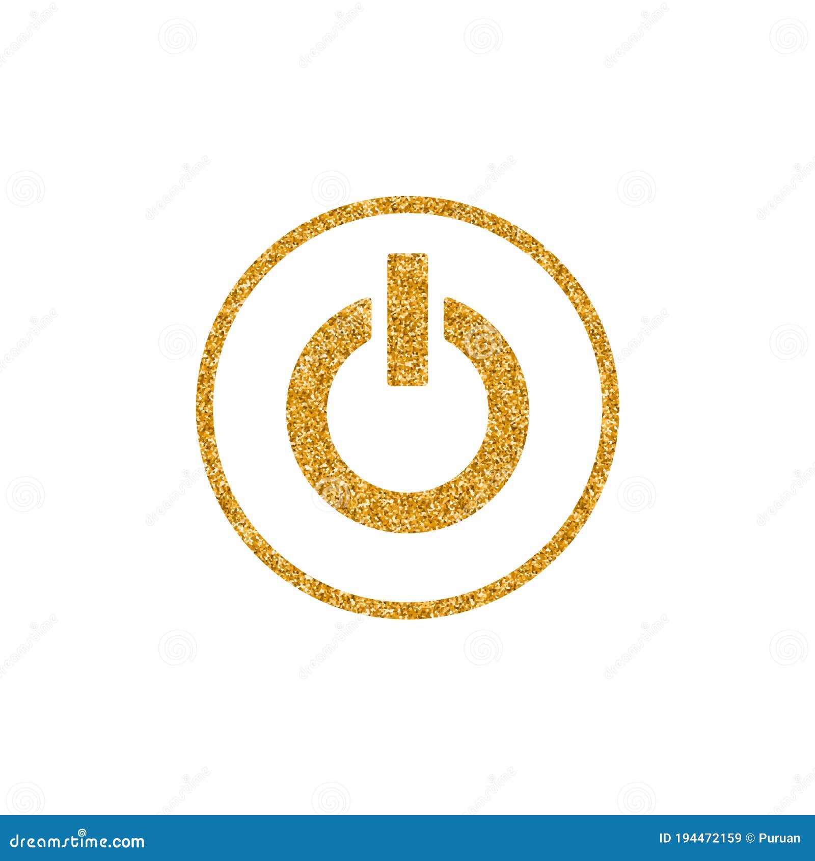 Gold Glitter Icon - Power Button Stock Vector - Illustration of ...