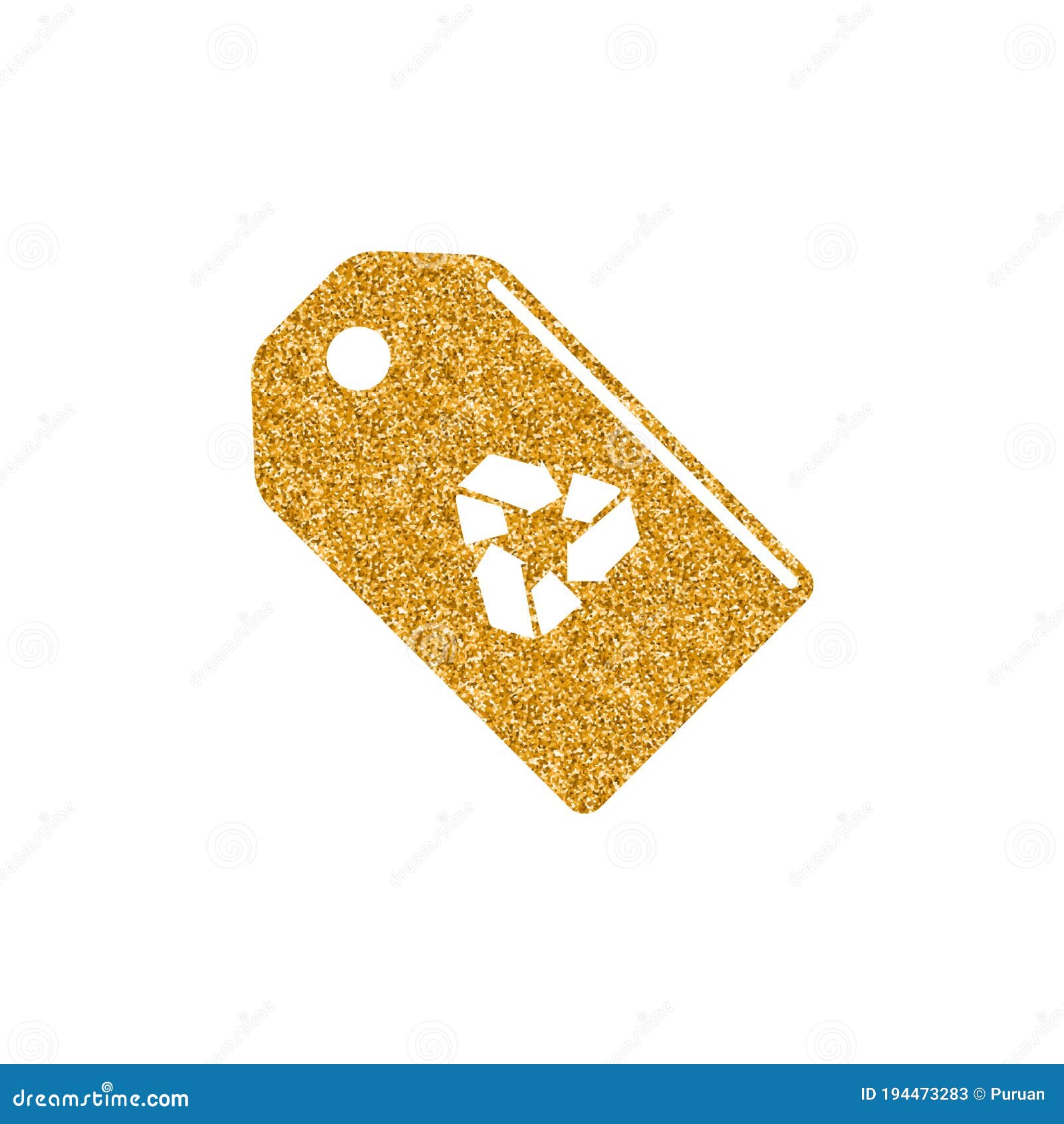 Gold Glitter Icon - Recycle Label Stock Vector - Illustration of ...