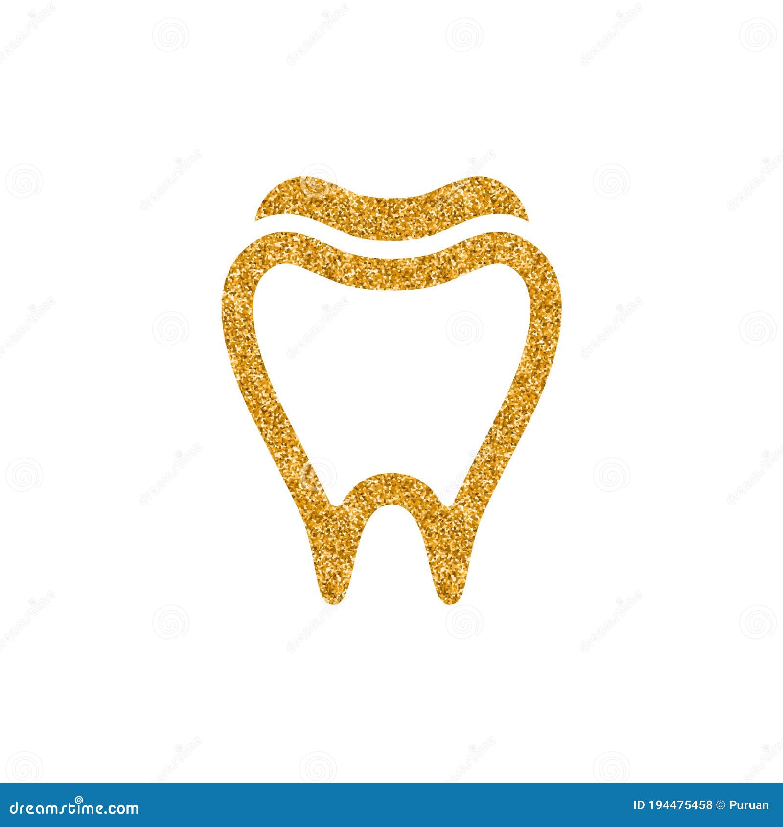 Gold Glitter Icon - Tooth stock vector. Illustration of mouth - 194475458