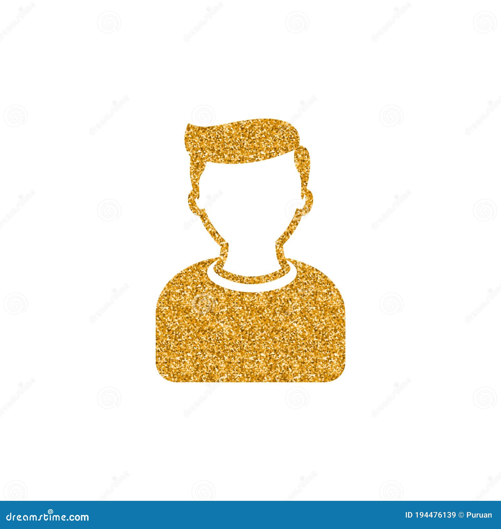 Gold Glitter Icon - User Avatar Stock Vector - Illustration of ...