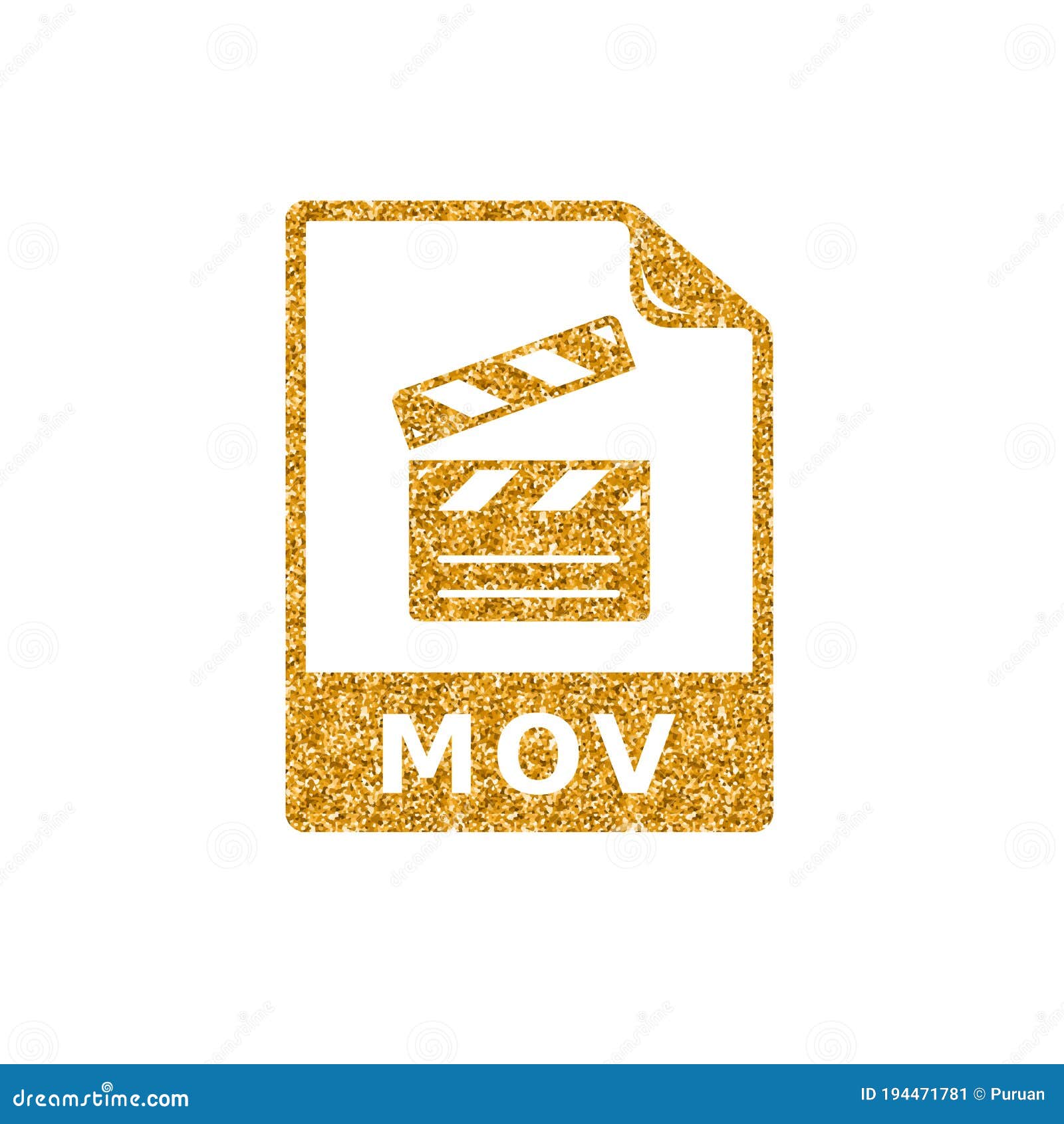 Gold Glitter Icon - Video File Stock Vector - Illustration of graphic ...