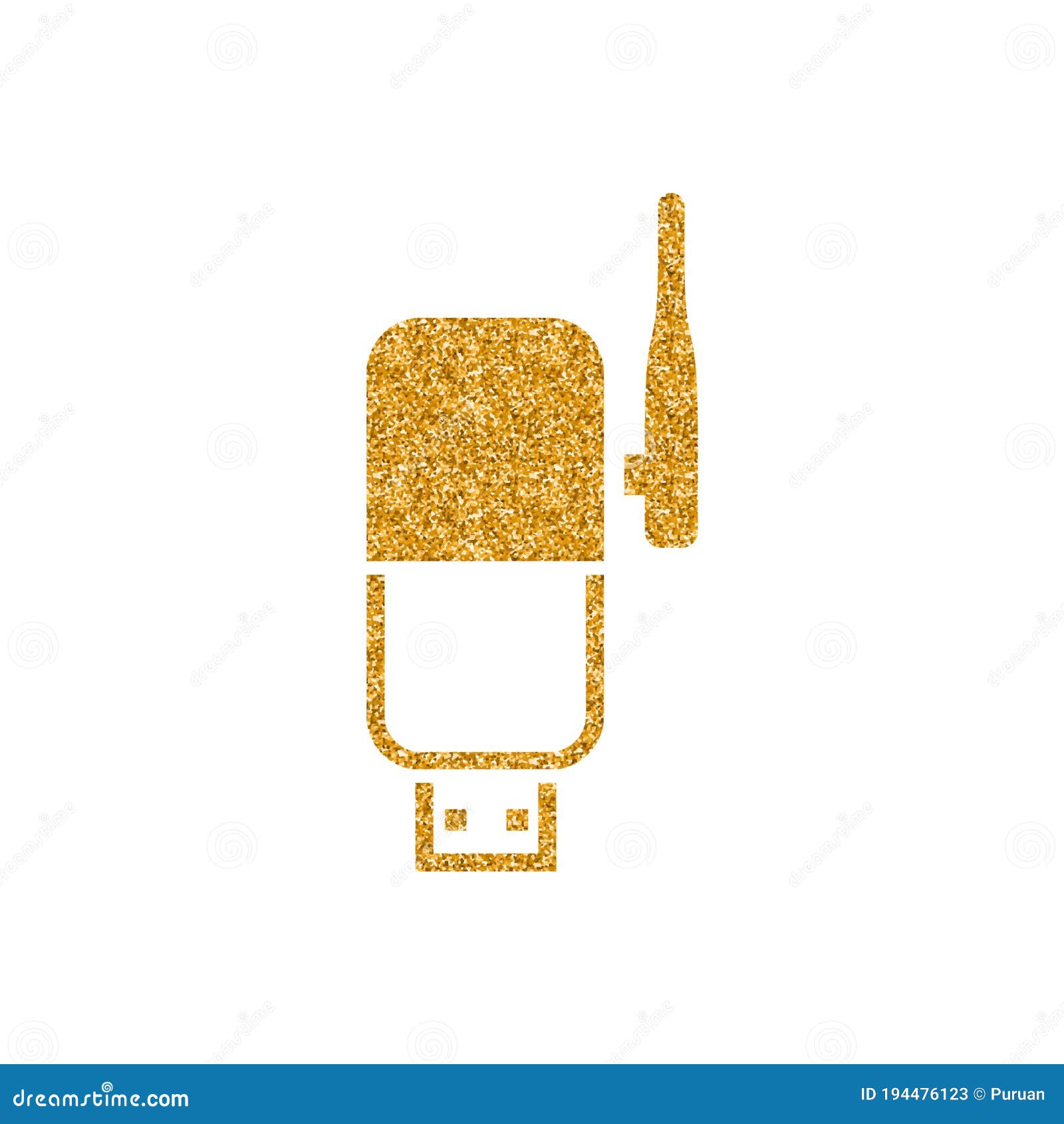 Gold Glitter Icon - Wireless Receiver Stock Vector - Illustration of ...