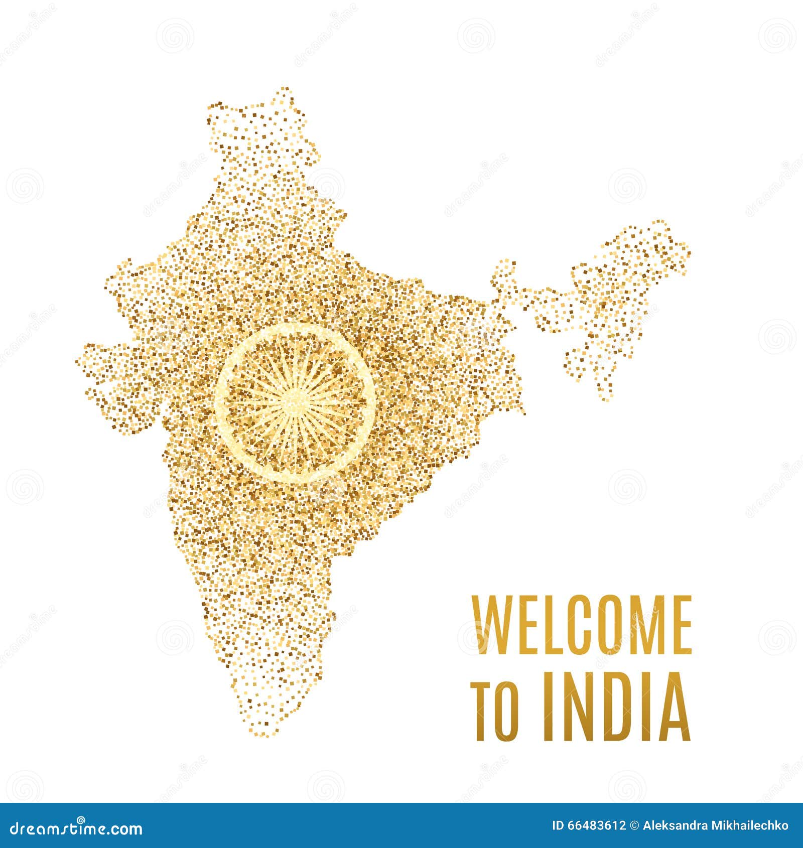 Gold Glitter India Map on White Background Stock Vector - Illustration ...