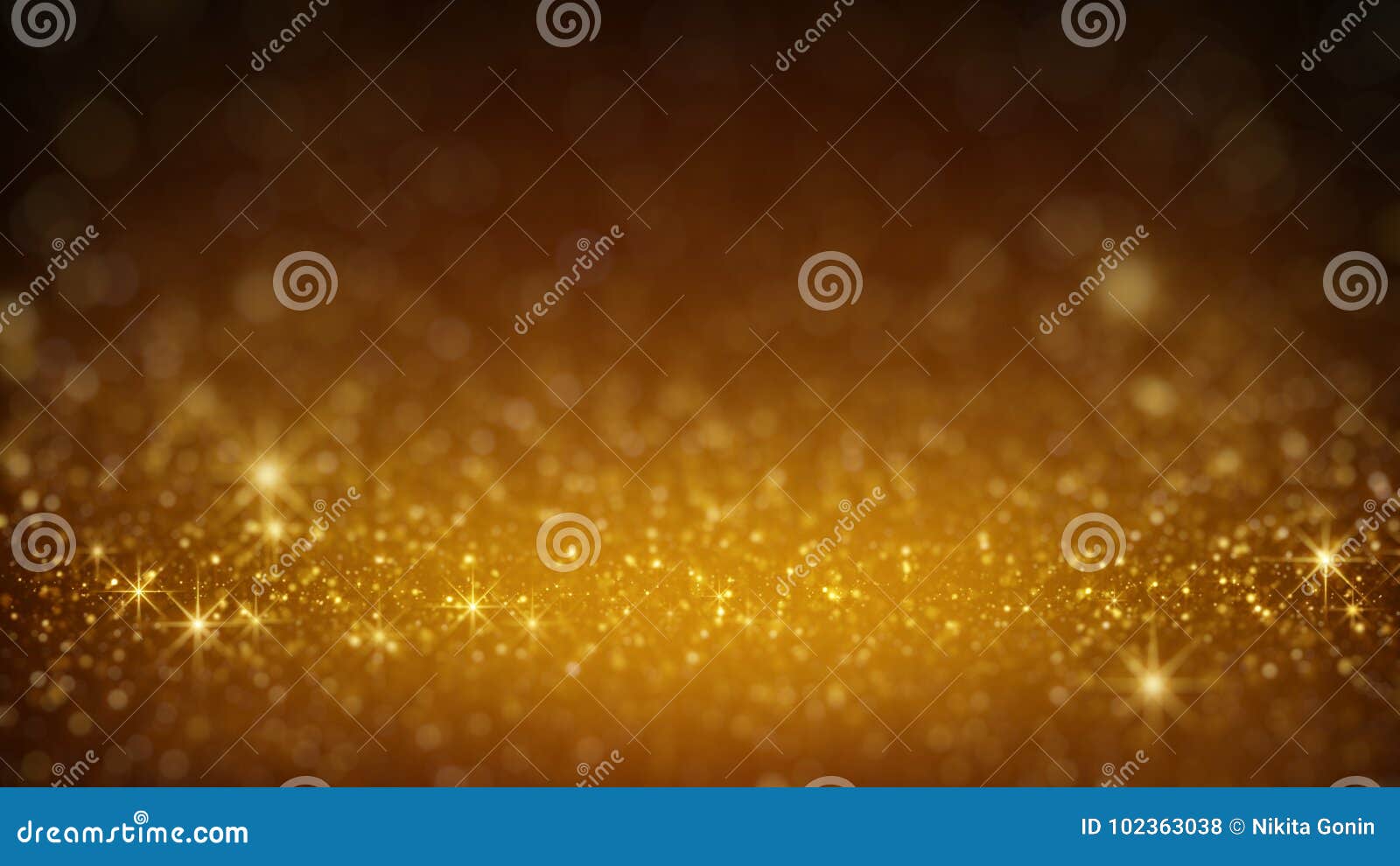 Gold Glitter in Light Rays Rendered with DOF Stock Illustration ...