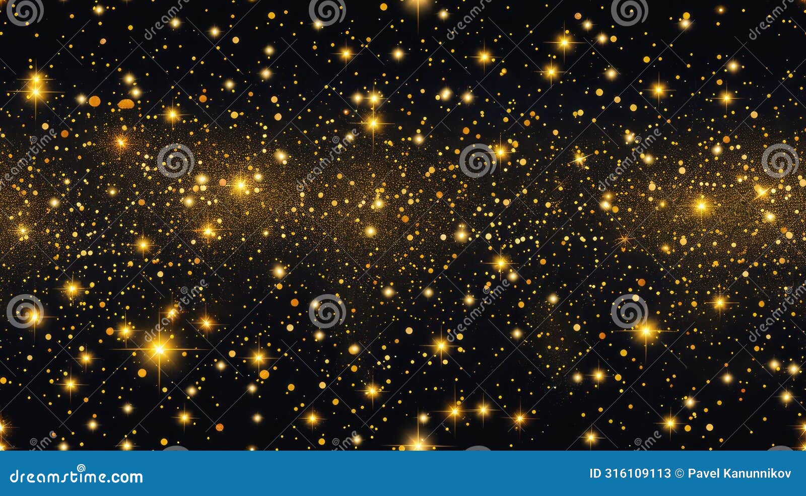 Gold Glitter Seamless Texture, Starry Sky Background Stock Image ...