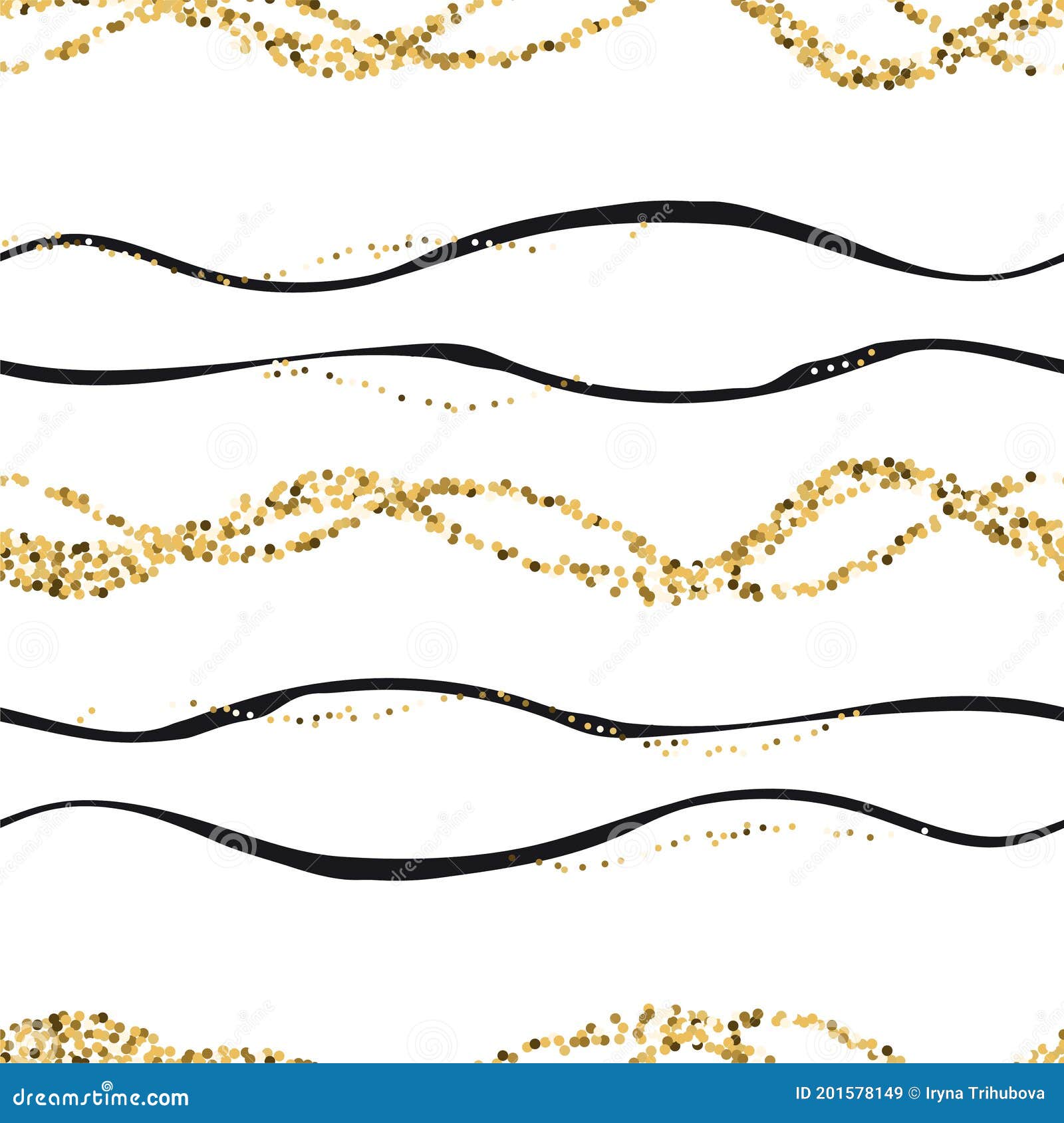 Gold Glitter Seamless Vector Pattern Stock Vector Illustration Of