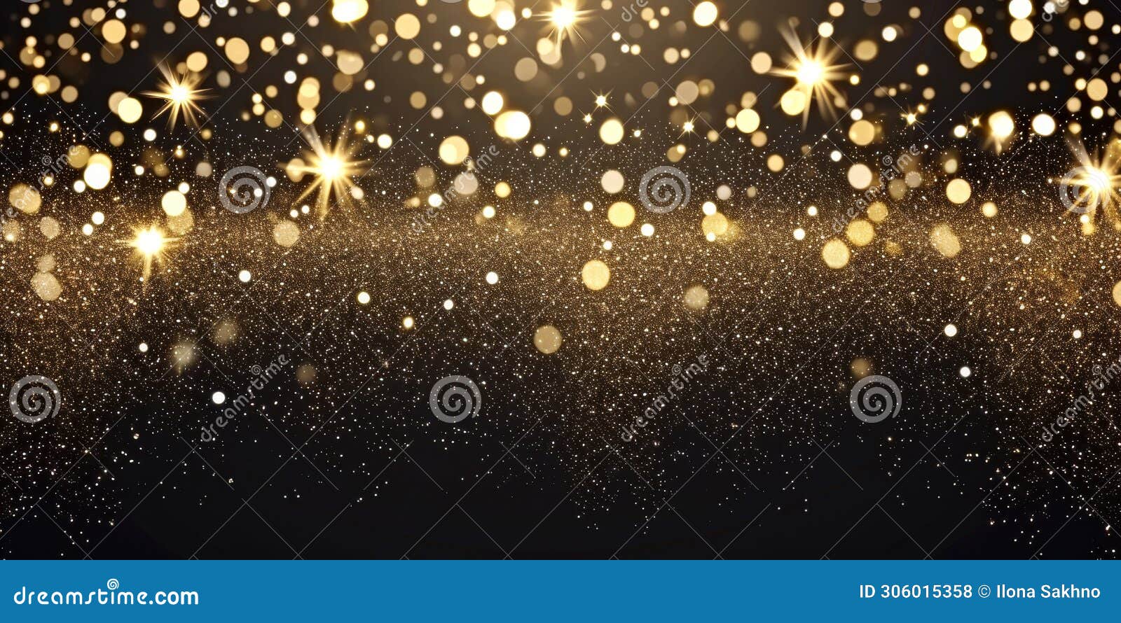 Gold Glitter and Shiny Golden Rain on Black Background Stock ...