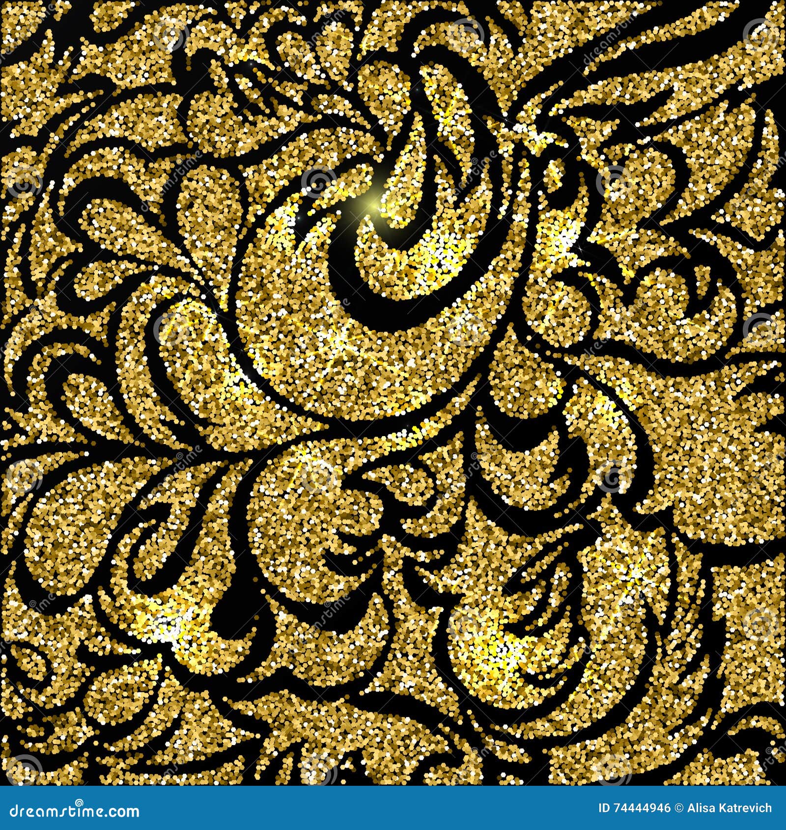 Gold Glitter Sparkling Pattern. Decorative Background. Shiny Glam ...