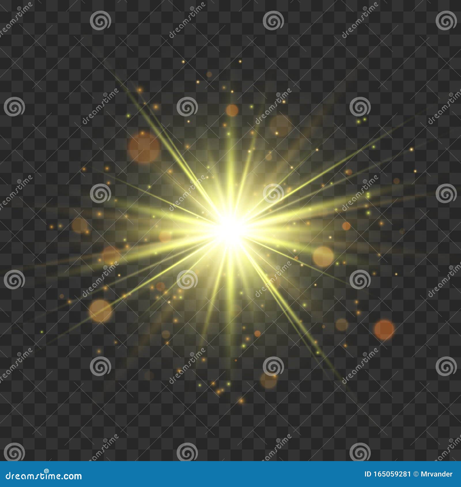 Gold Glitter Star Burst with Sparkles. Vector Glow Light Effect Stock ...