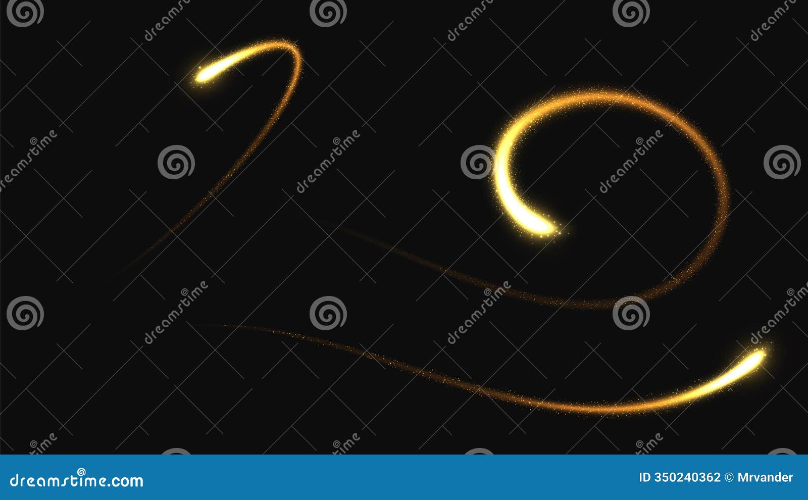 Gold Glitter Star Dust Trail. Vector Transparent Light Effects Stock ...