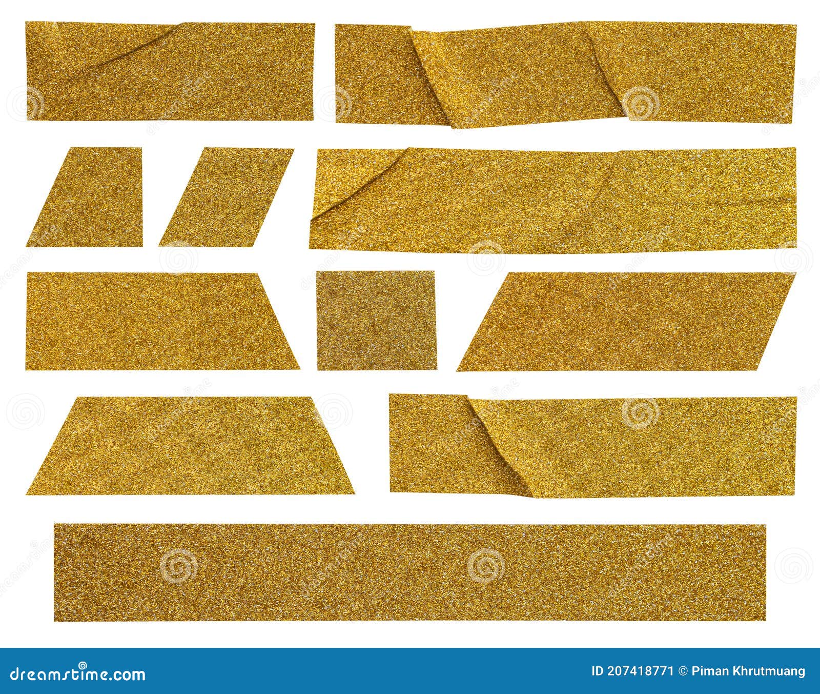 Gold Glitter Tape Strip Isolated on White Background Stock Image ...